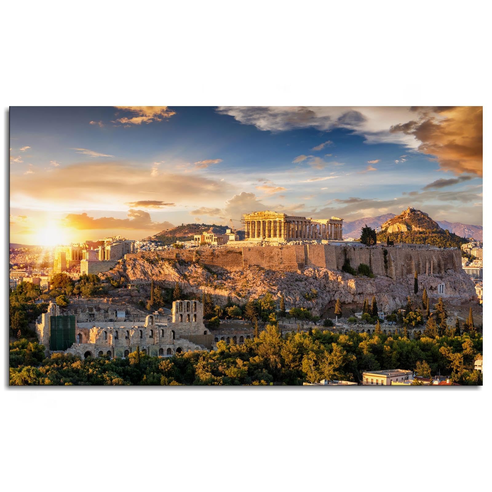 Amazon.com: Acropolis Of Athens Greece Pictures Canvas Wall Art ...