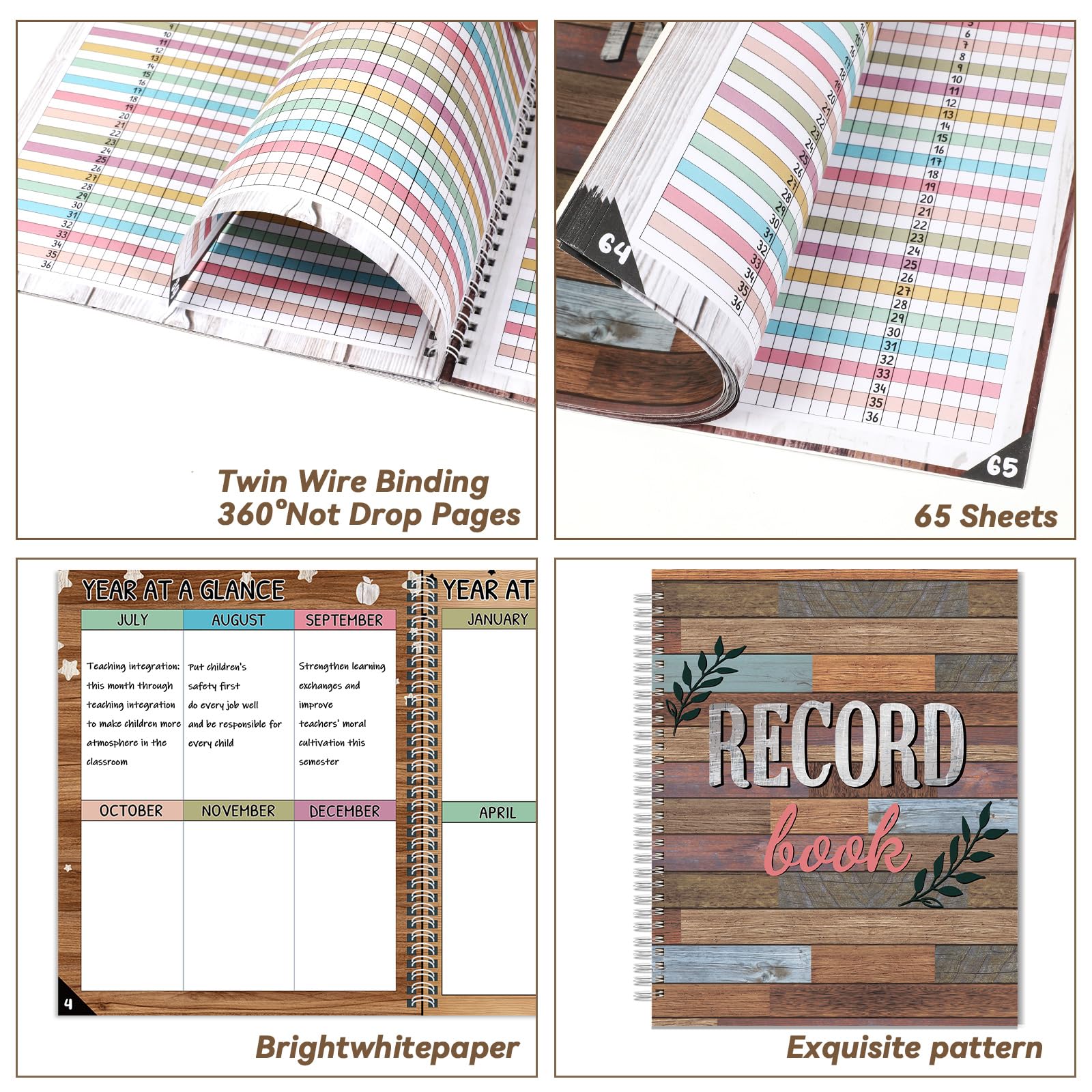 Snapklik.com : Wood Grain Record Book Wood Teacher Record Book Grain ...