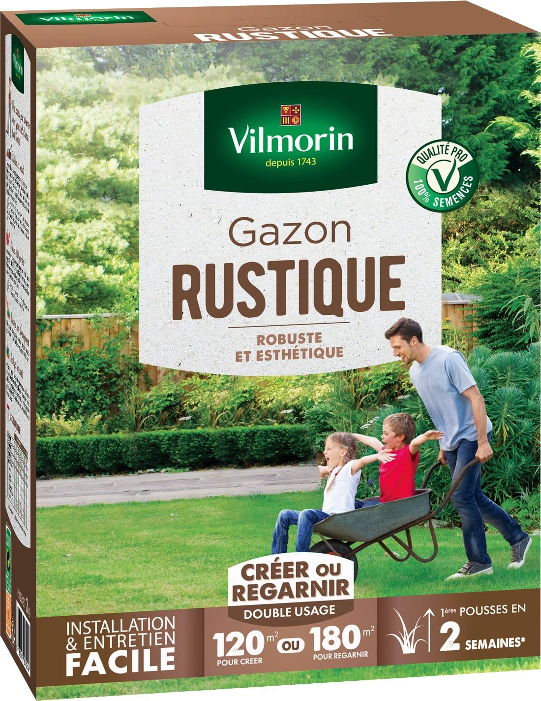 VILMORIN - Gazon Rustique - Robuste et esthétique, 1kg, Vert : Amazon ...
