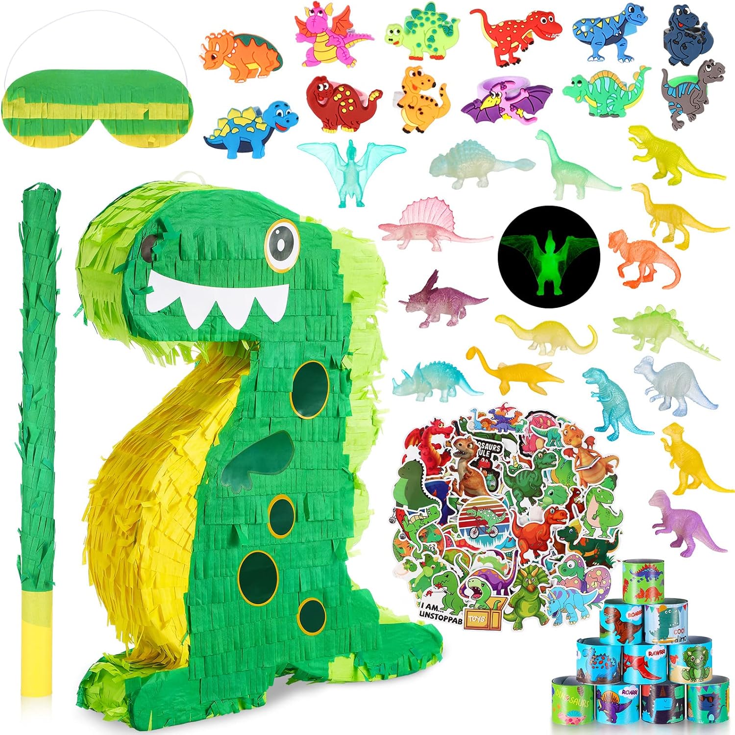 Amazon.com: 141 Pcs Dinosaur Pinata for Birthday Party, Dinosaur Pinata ...