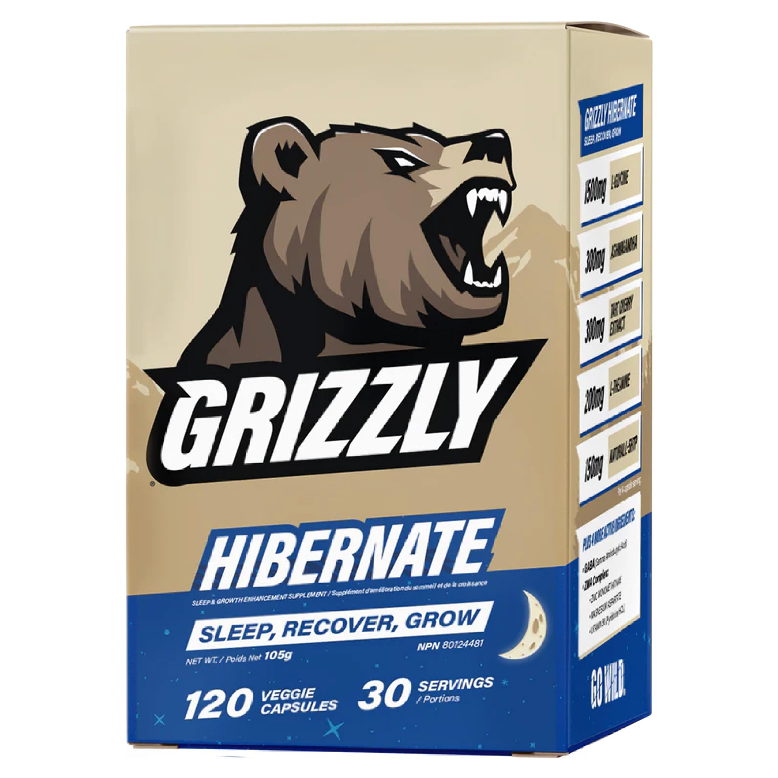 GRIZZLY Hibernate Sleep Supplement Post Workout Sleep Support Growth ...
