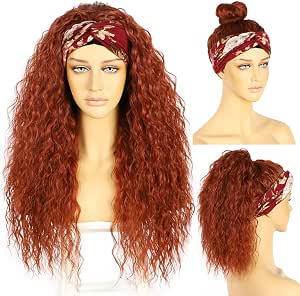 SOMIARIK Curly Headband Wig For Black Women Ginger Headbands Wigs Curly ...