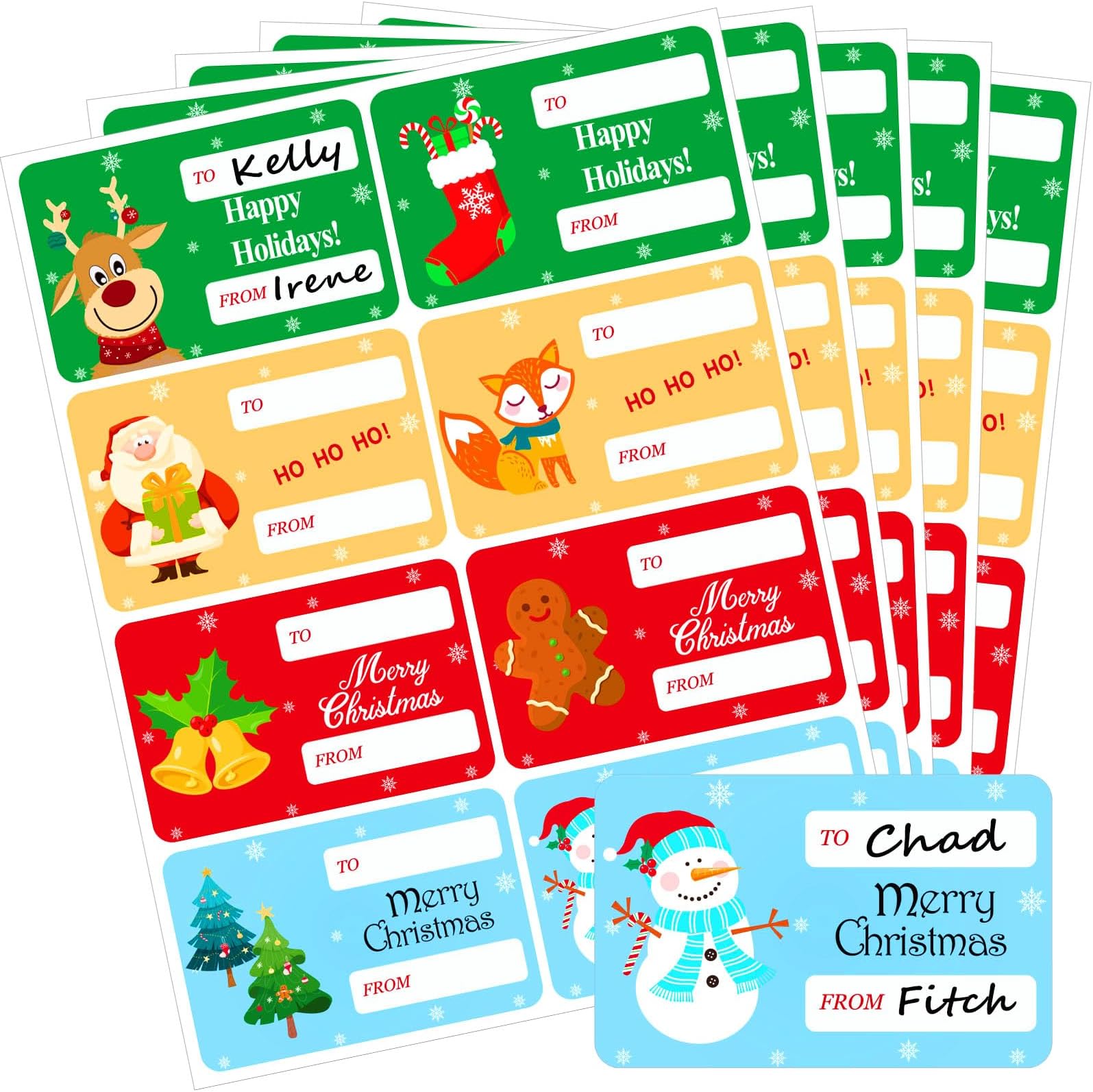 Amazon.com : Christmas Labels for Gifts,160 PCS Christmas Name Tags ...