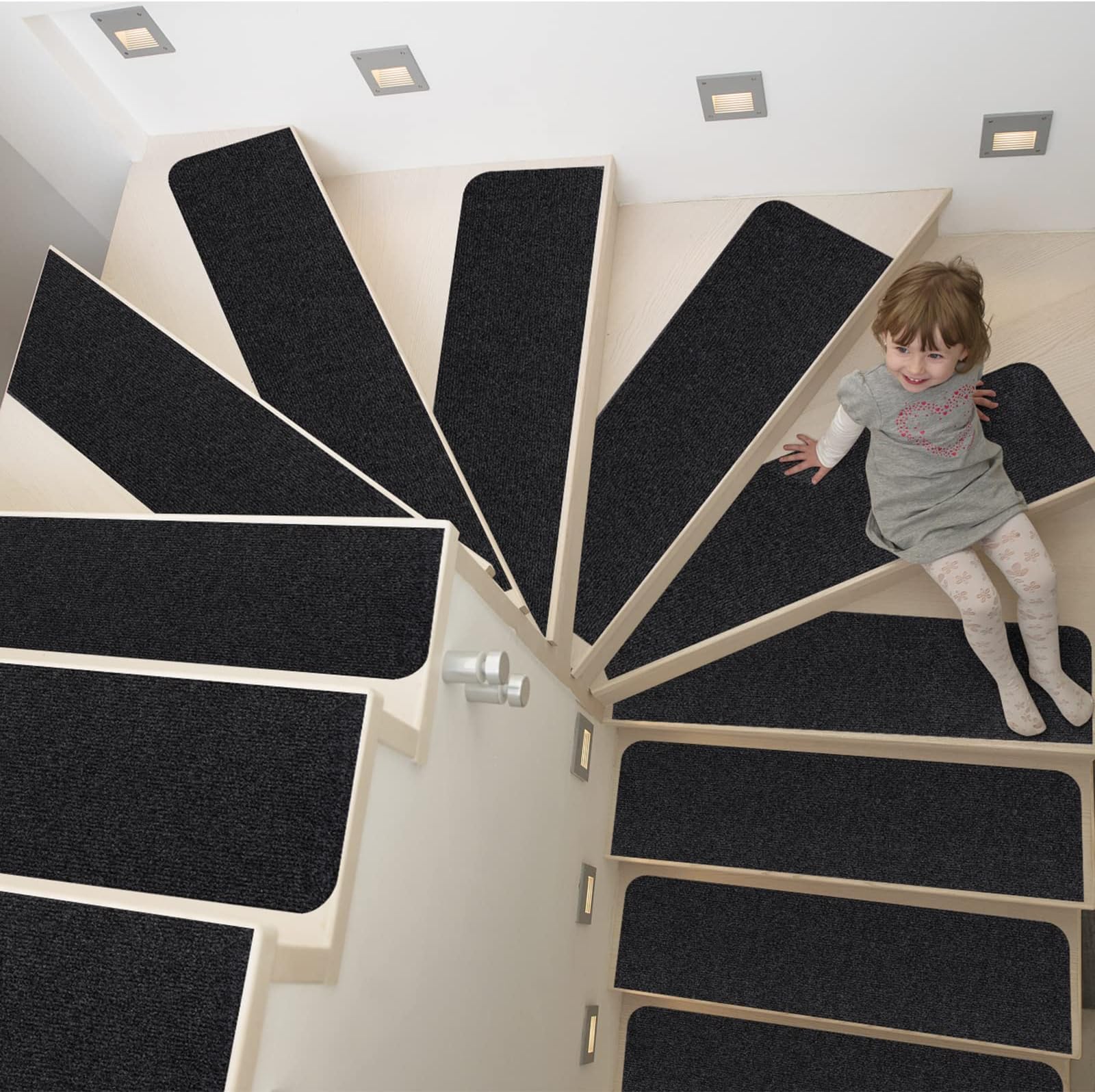 Amazon.com: Seloom 13pcs Carpet Stair Treads, Indoor Non Slip Stair ...
