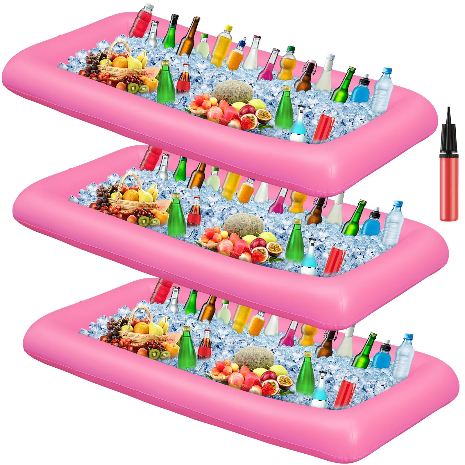Amazon.com: Leitee 3 Pcs Inflatable Serving Bar/Ice Buffet Serving Tray ...