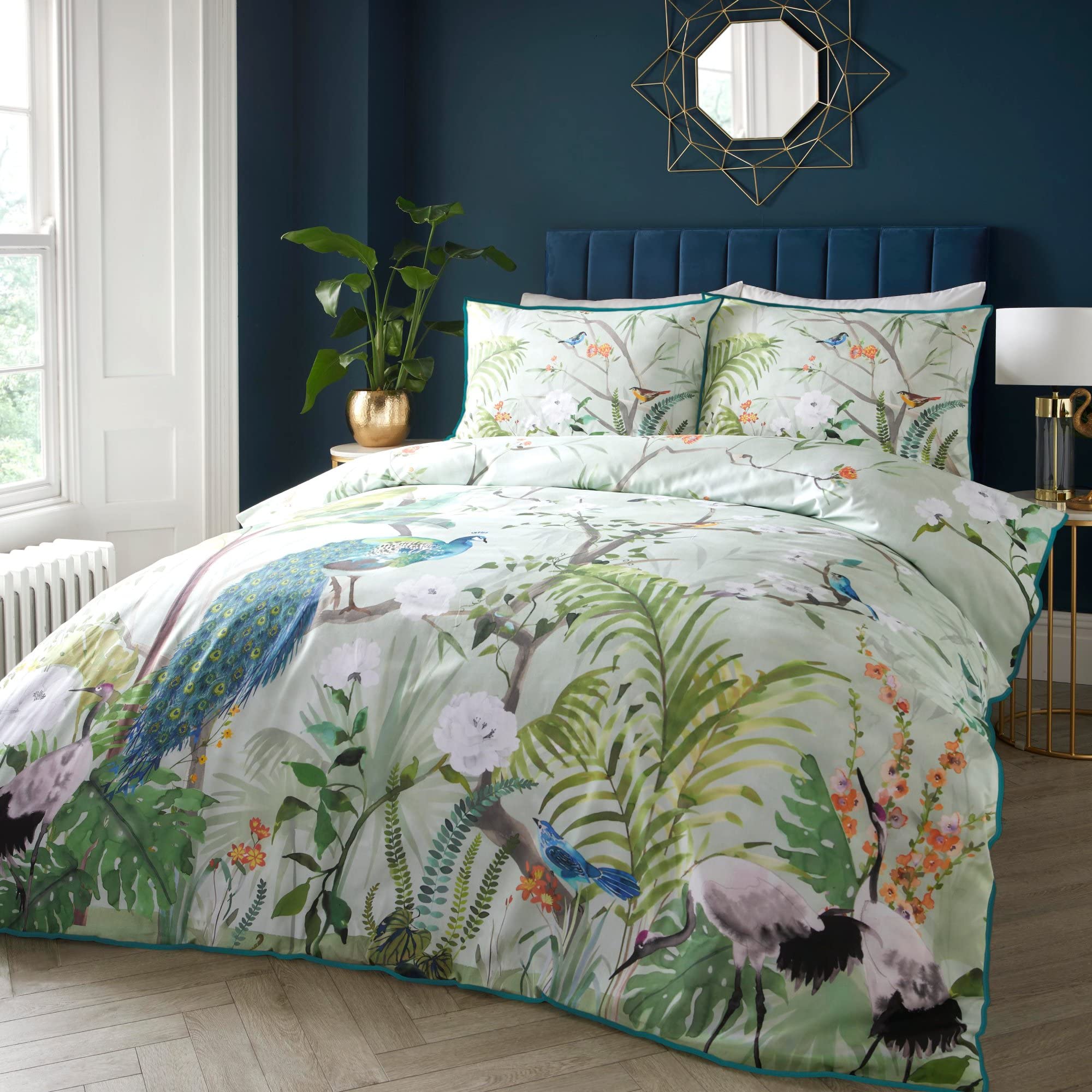 SOIREE - Jungle Peacock Duvet Cover - King Bedding Size (230 x 220cm ...