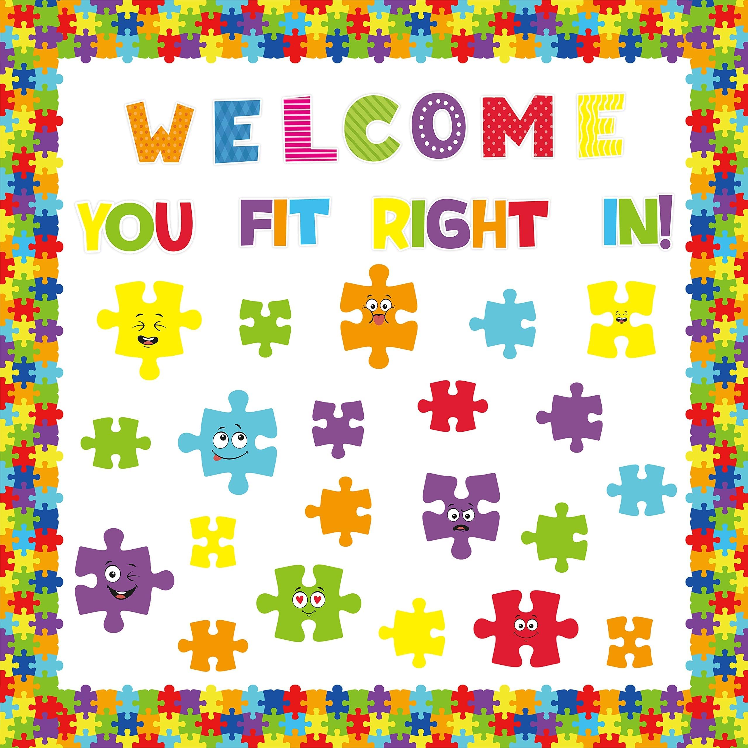 Amazon.com: AsodSway 123P Back to School Puzzle Bulletin Board Cutouts ...