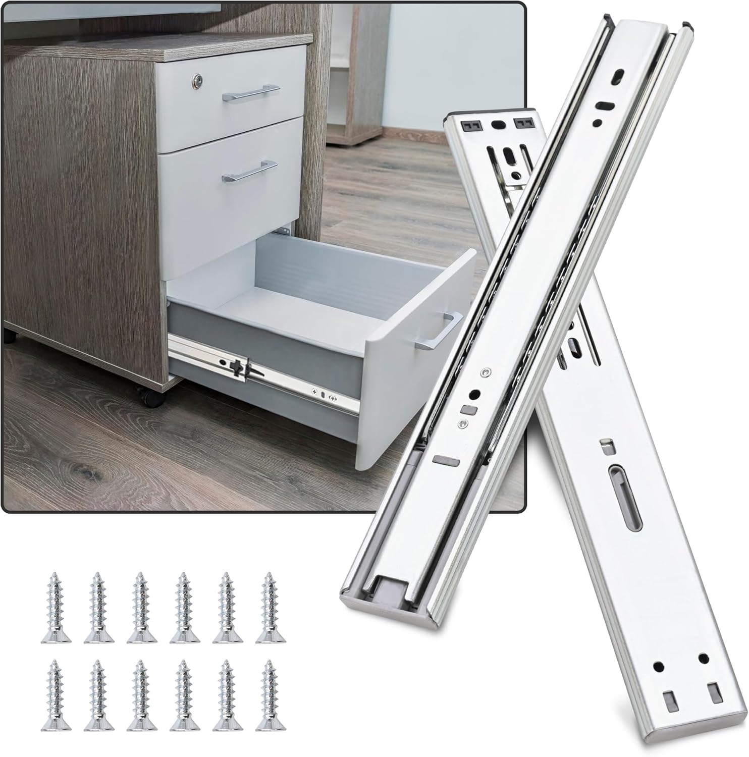 12 inch Soft Close Drawer Heavy Duty Drawer Slides Ball Bearing Drawer ...