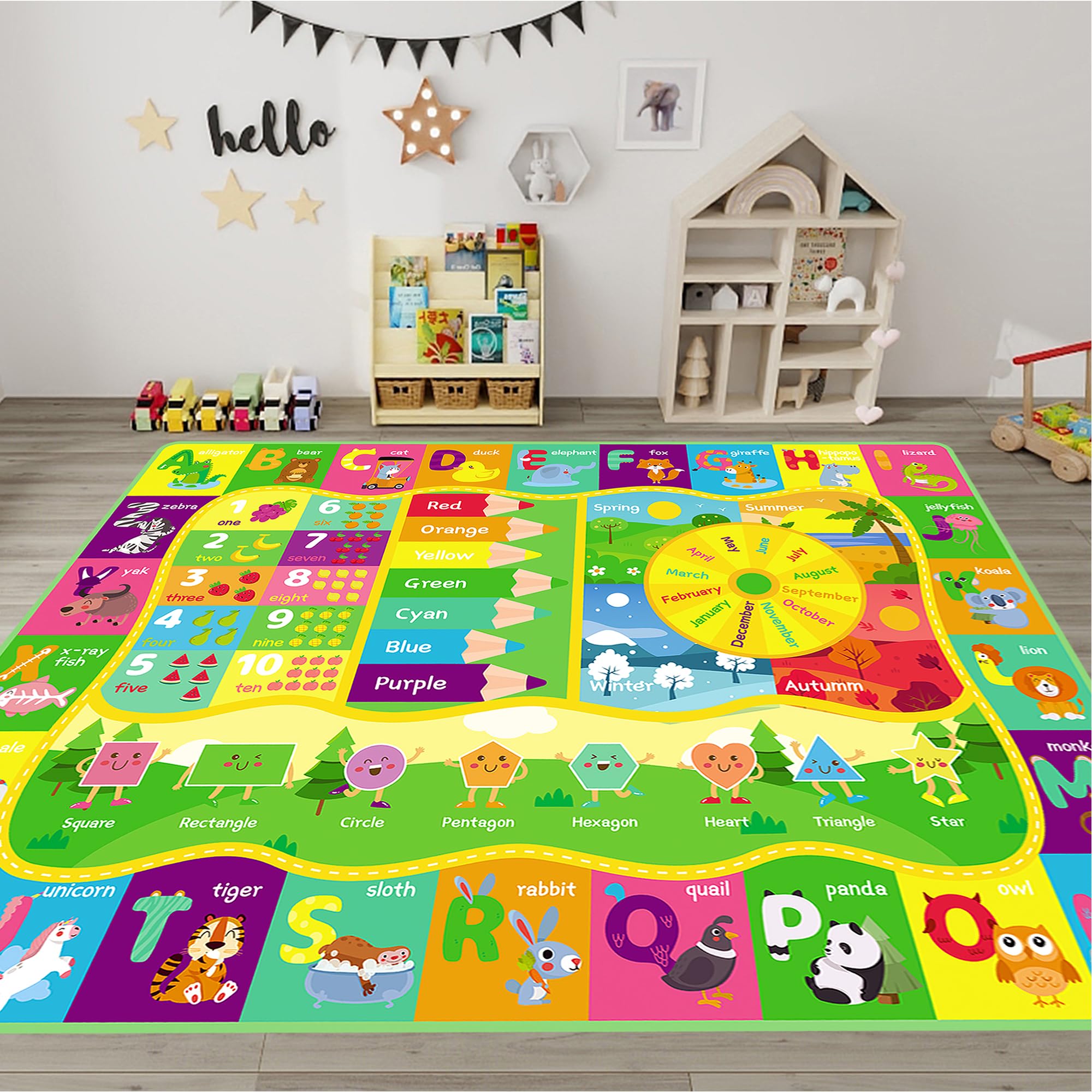 Amazon.com: JOUUOUME Kids Play Rug, Cute Educational Kids Rug for ...