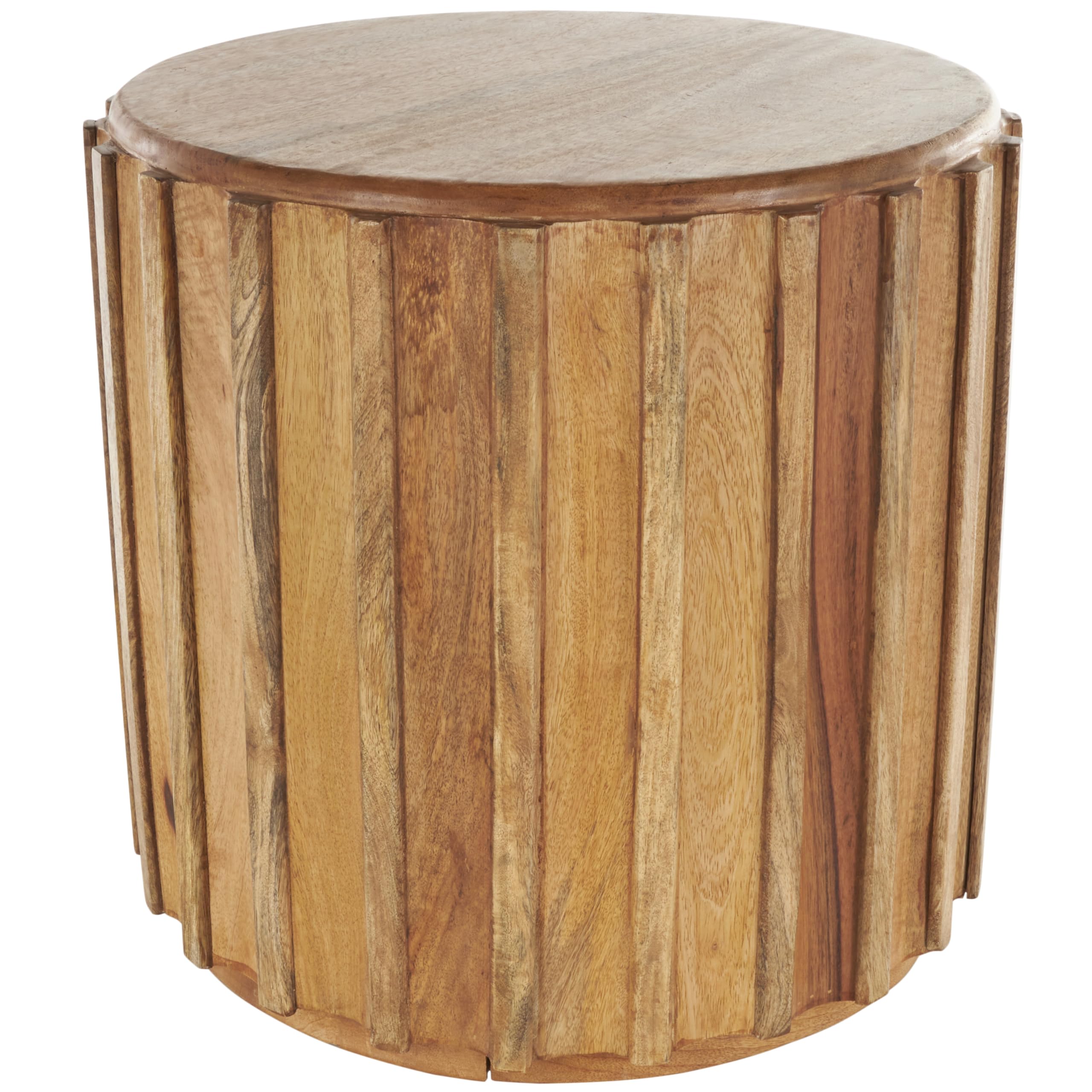 Amazon.com: Deco 79 Mango Wood Handmade Side End Accent Table Concaved ...
