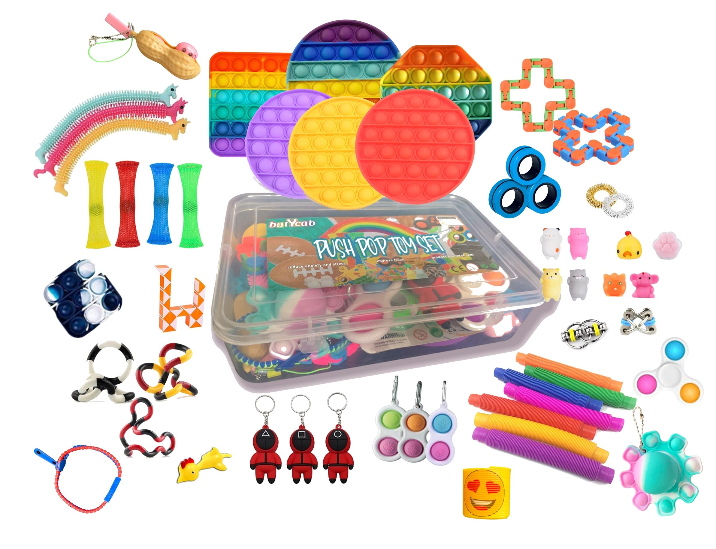 Buy BATYCAB 30PCS Random Rainbow Push Pop Bubble Sensory Toy Set Simple ...