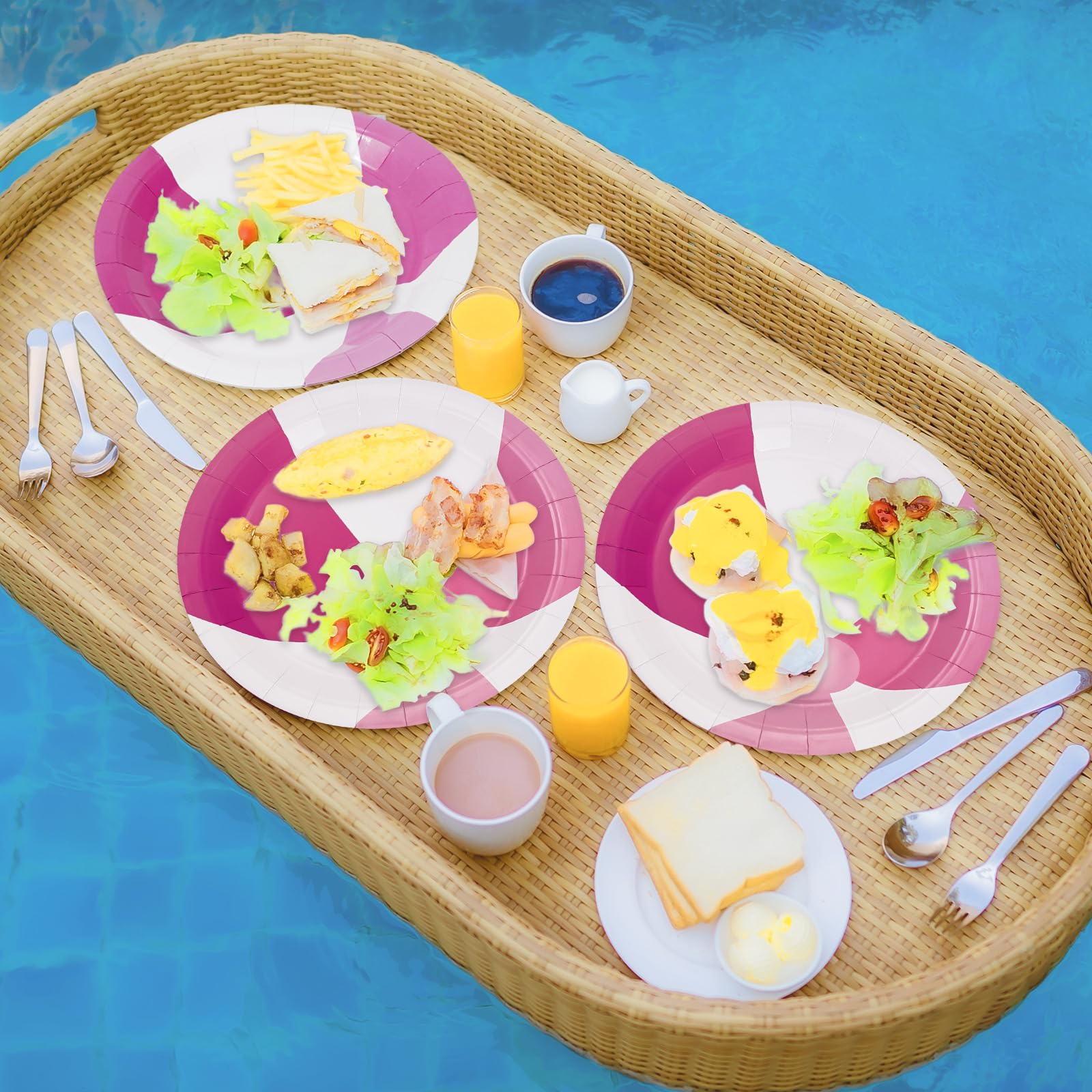 Beach Ball Party Plates Summer Cool Pool Paper Plates, 7 In, 20 Ct