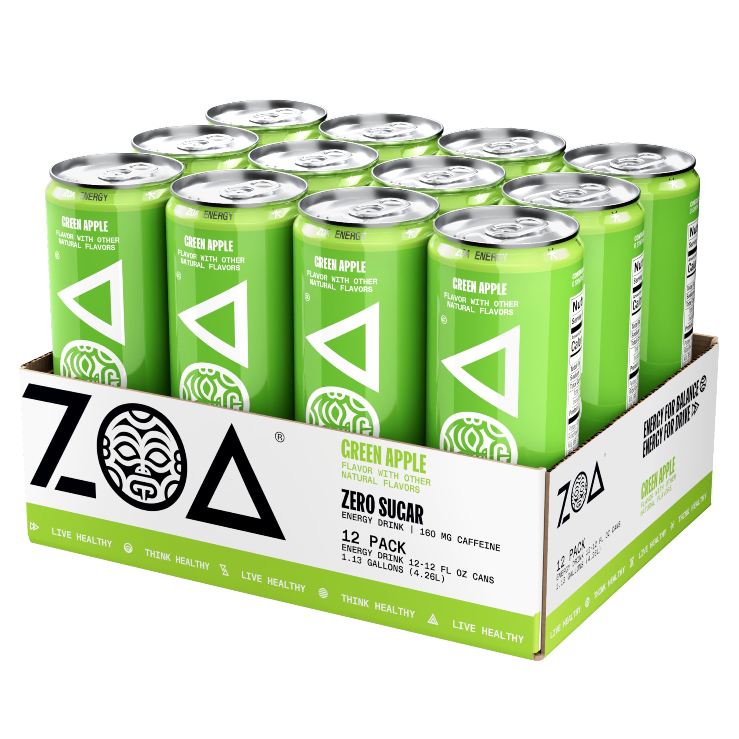 Snapklik.com : ZOA GREEN APPLE Sugar Free, Low Calorie Energy Drinks ...