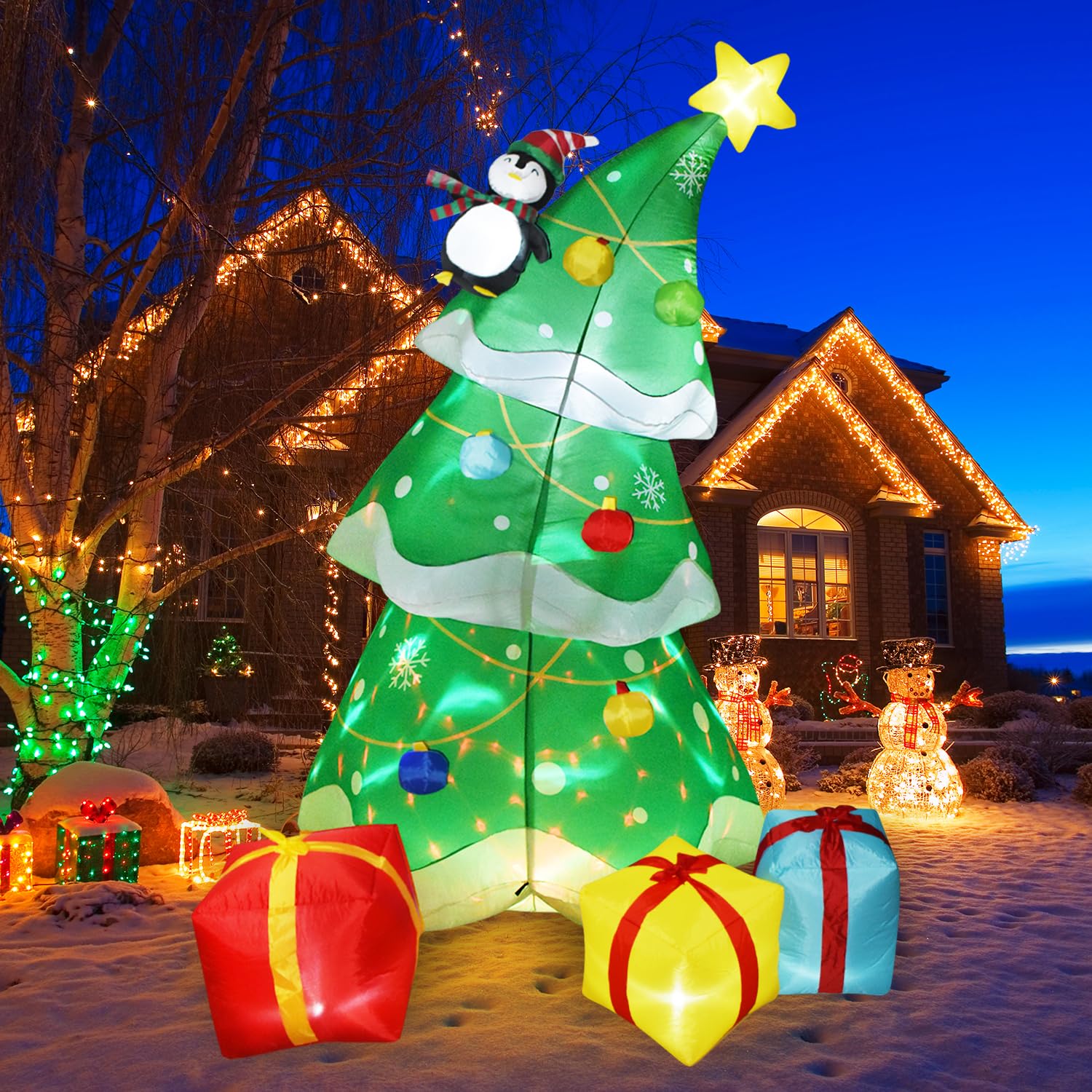 Amazon.com: BLOCE 8FT Christmas Inflatables Outdoor Decorations ...