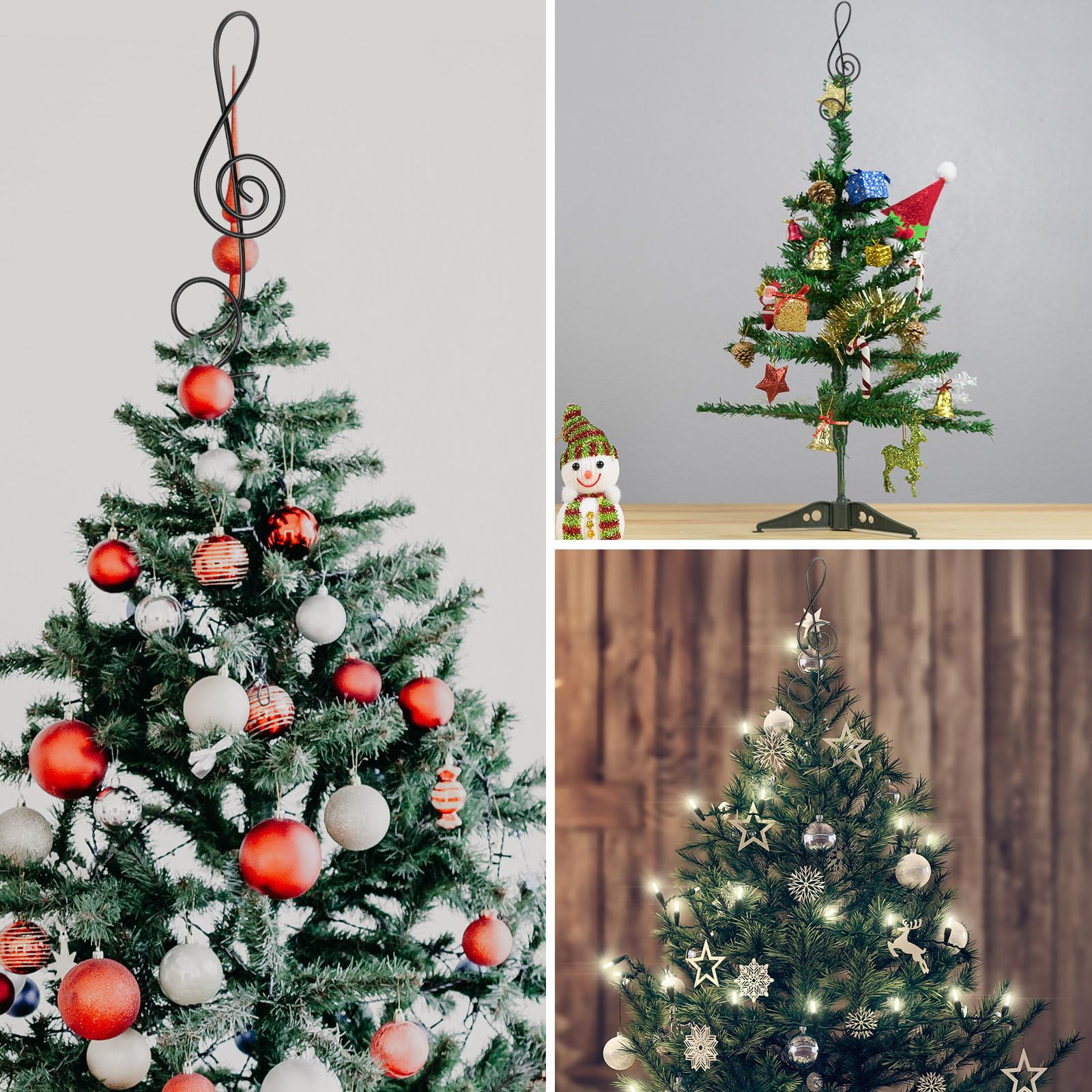 Snapklik.com : Small Christmas Tree Topper Mini Treble Clef Wire ...