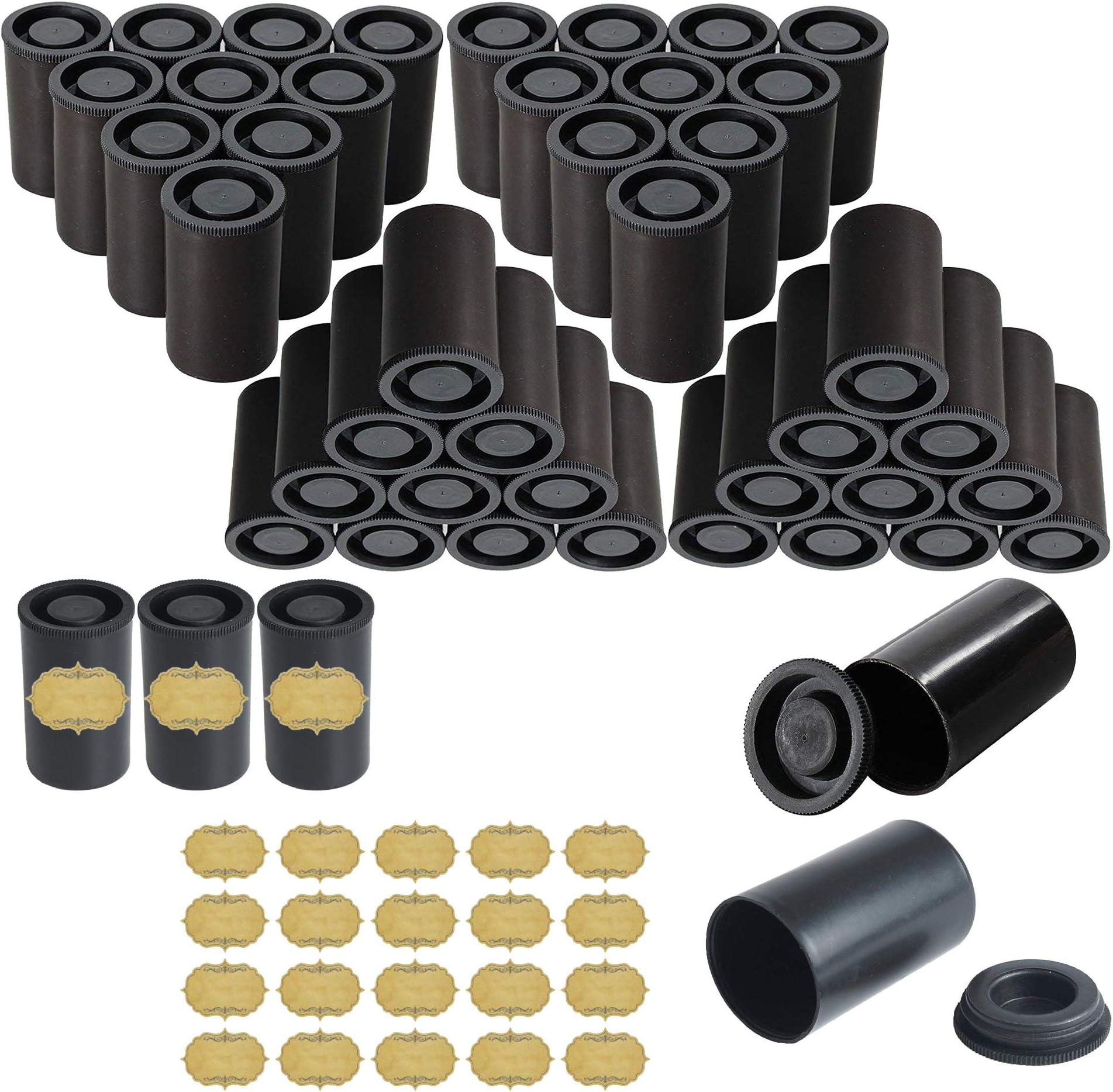 Amazon.com: Wenqik 50 Pcs Film Canisters with Caps 35 mm Plastic Film ...