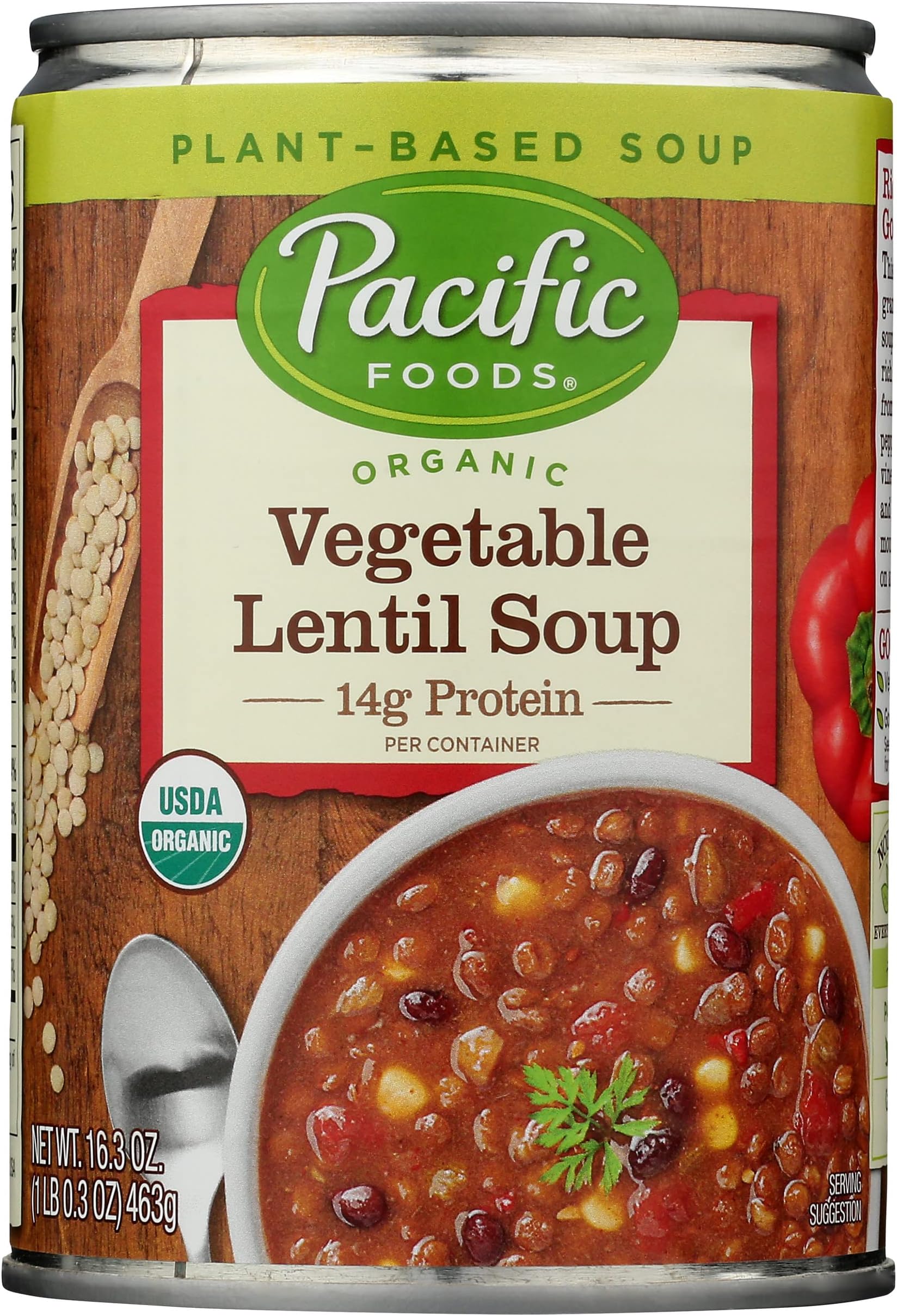 Amazon.com : Pacific Foods Organic Vegetable Lentil Soup, 14g Protein ...