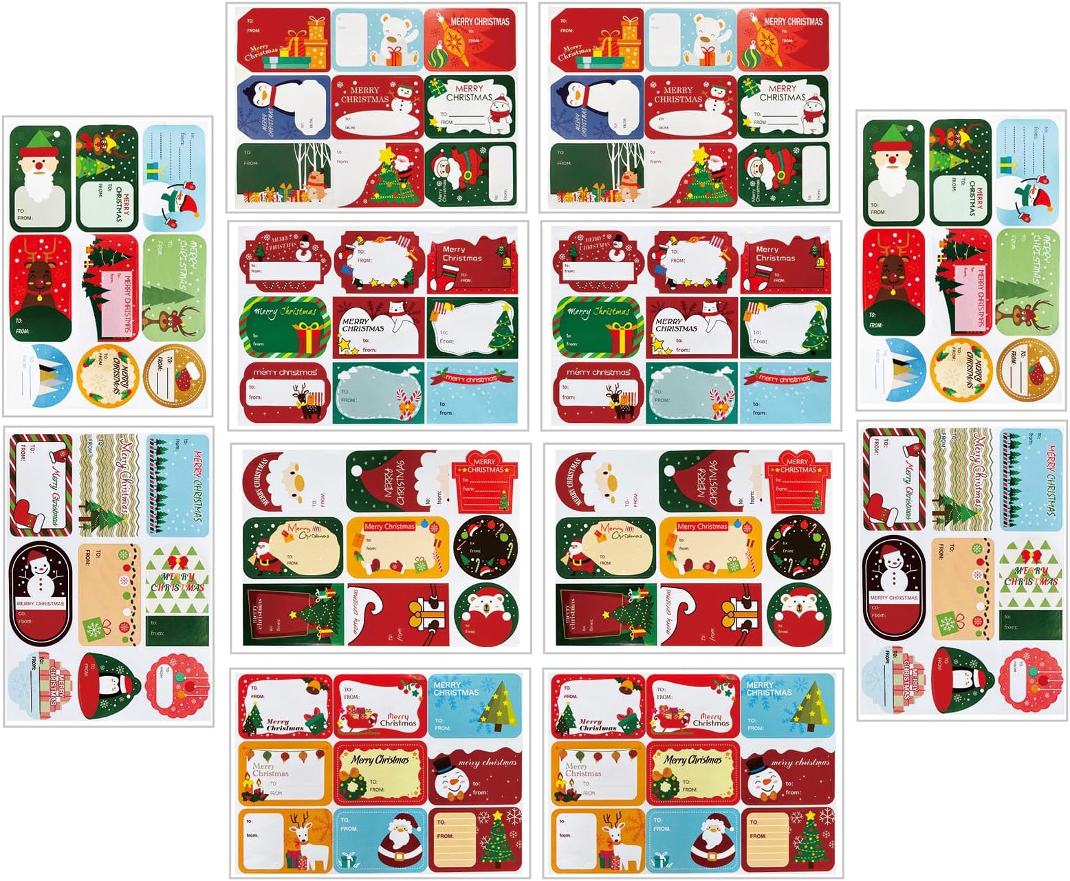 Amazon.com : Christmas Stickers Labels,108 PCS Christmas Tags Stickers ...