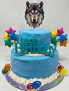 Wolf Birthday Cake Topper Set : Amazon.co.uk: Grocery