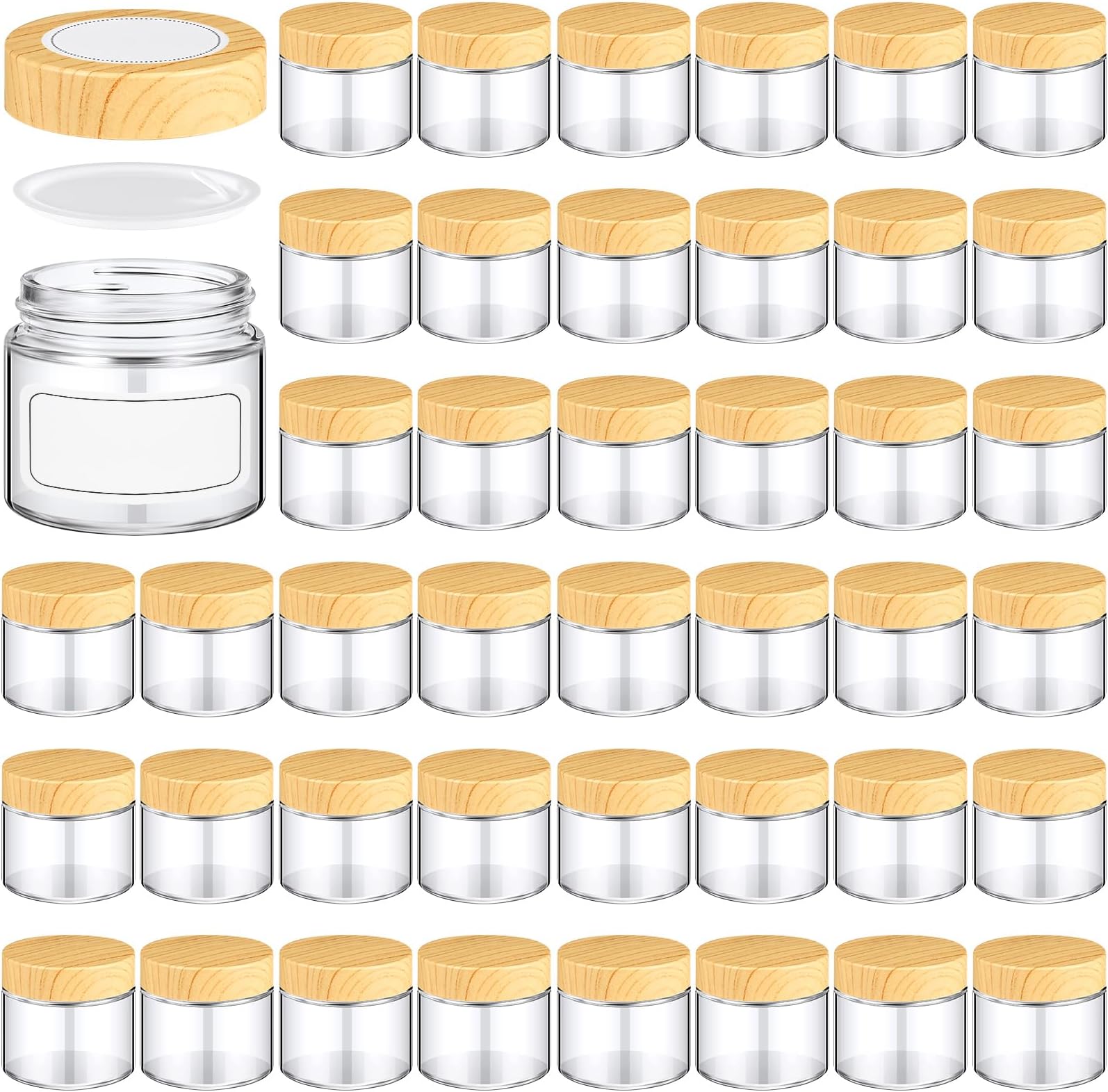 Amazon.com: Layhit 48 Pcs Glass Jars with Lids Clear Small Jars with ...