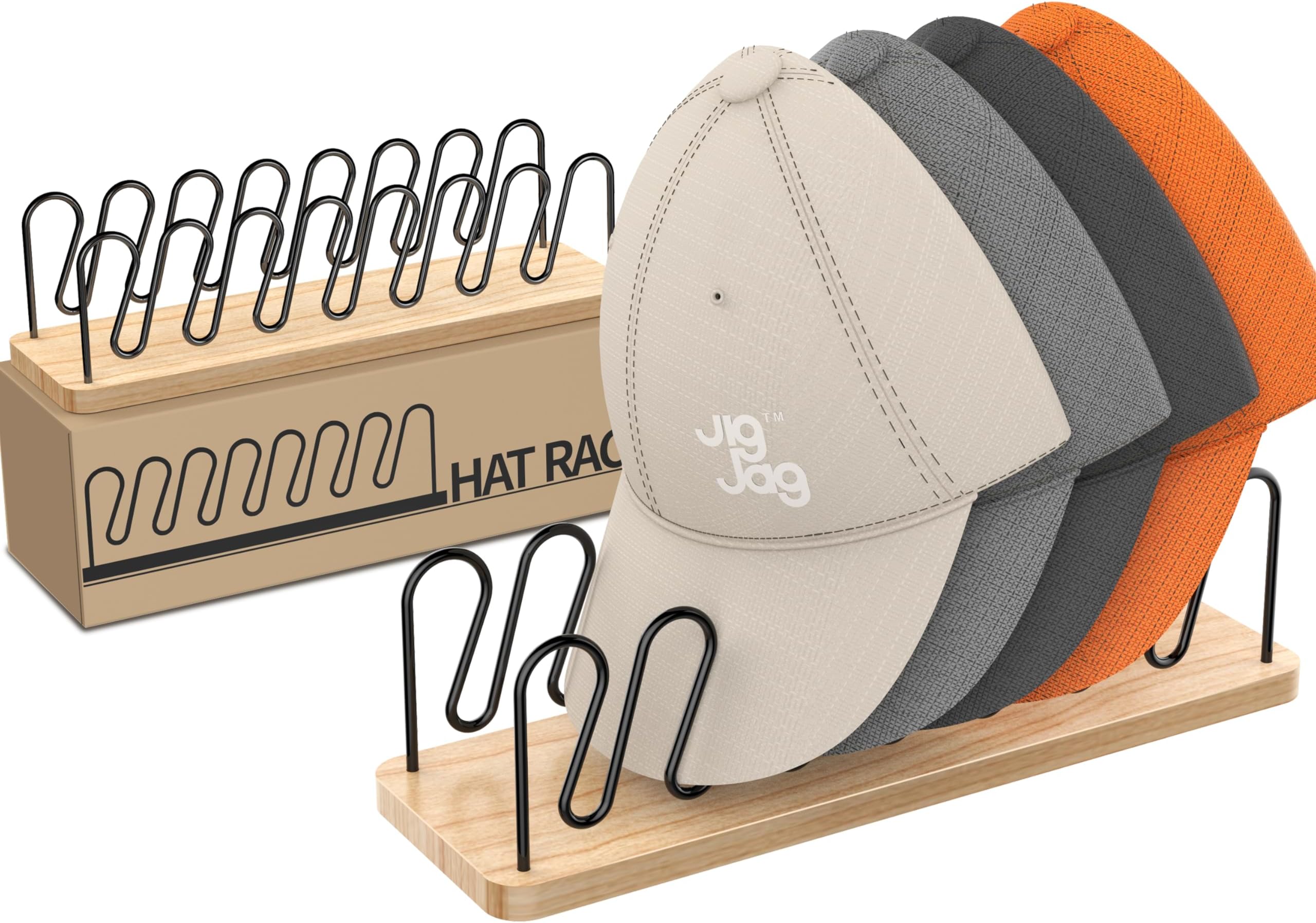 Amazon.com: UdoUto 2 PCS Hat Organizer for Baseball Caps, Wood and ...