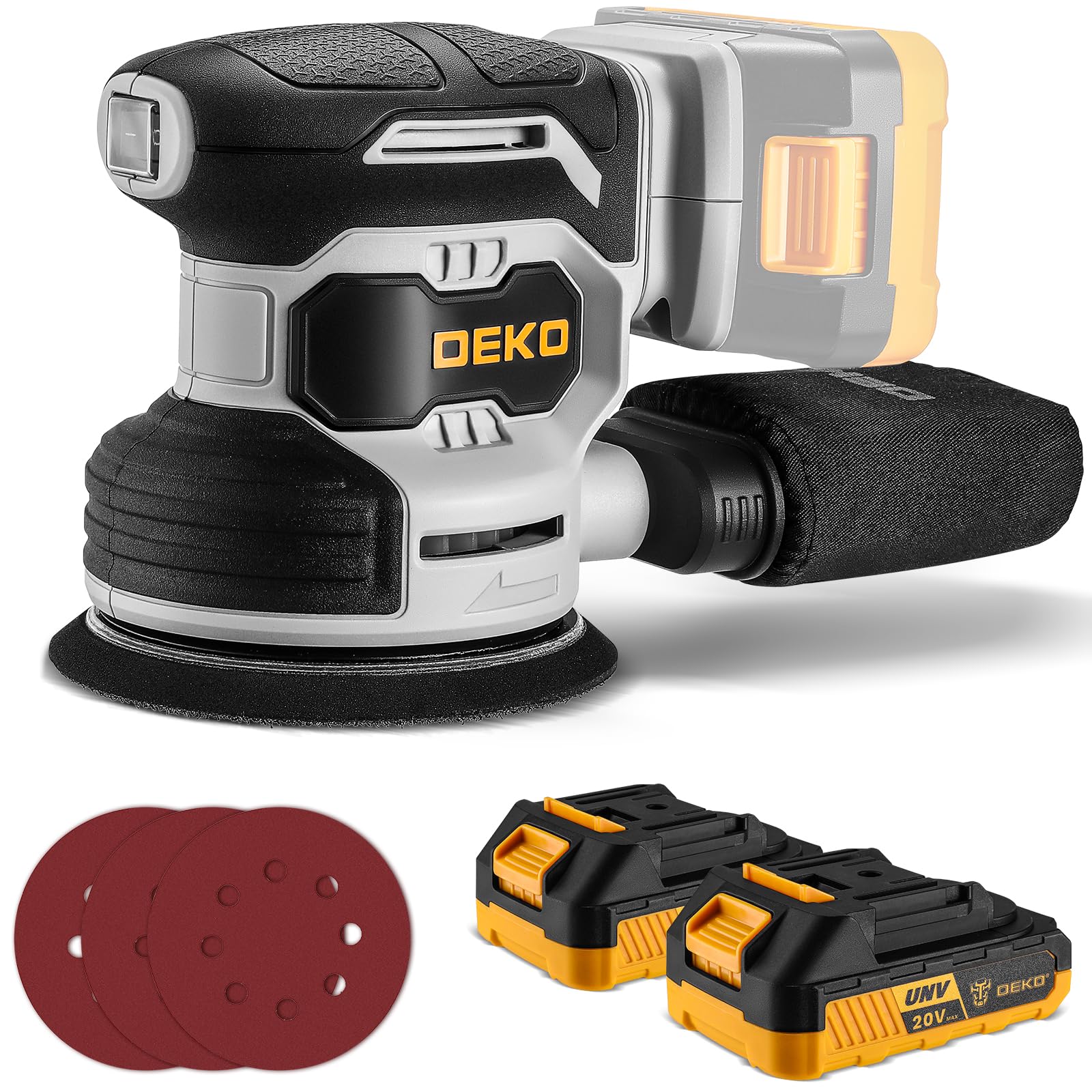Snapklik.com : Cordless Orbital Sander: DEKOPRO 20V Random Orbit Sander ...