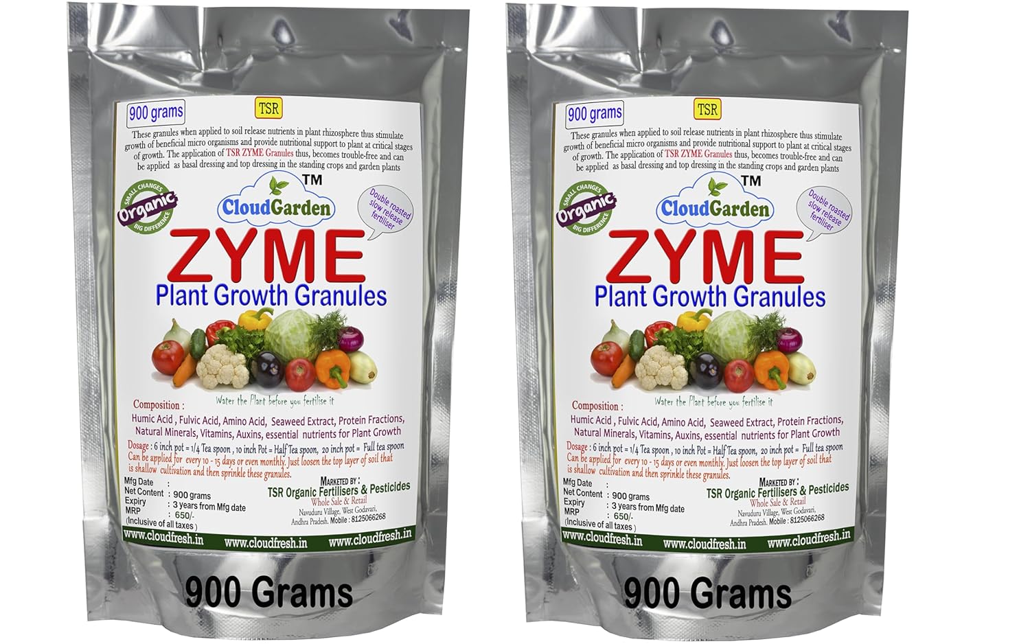 TSR Organic Fertilisers & Pesticides Zyme Fertilizer Granules (900 ...