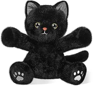 Amazon.com: RUODON 10 Inch Black Cat Plush Toy with Bat Wings Stuffed ...