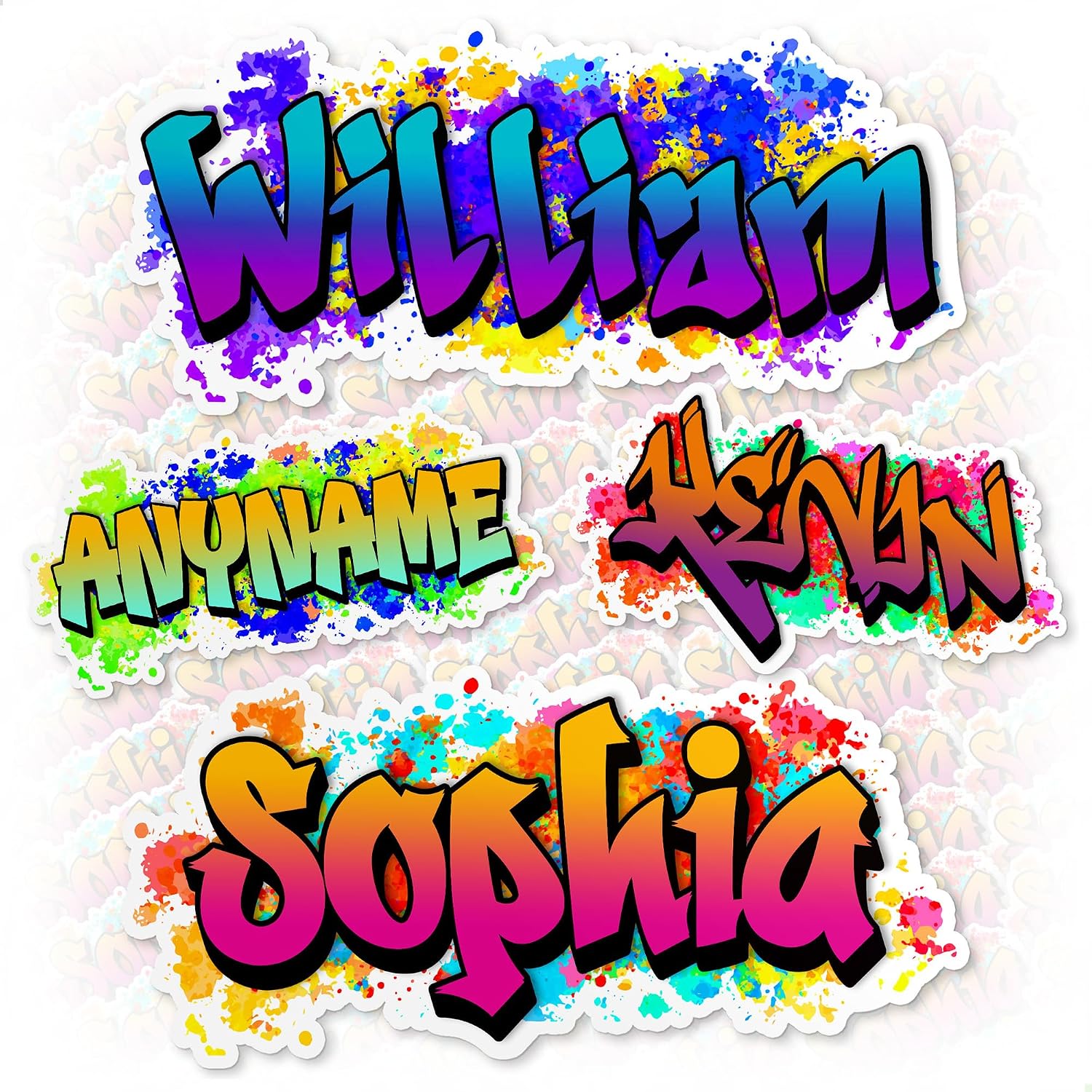Amazon.com: Custom Graffiti Name Decal Sticker Personalized Graffiti ...
