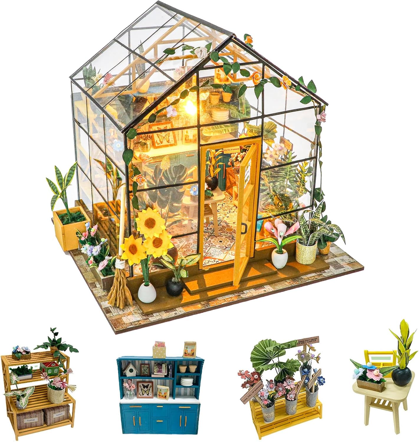 Amazon.com: DIY Miniature House Kit, CUTEROOM Mini House Kit for Adult ...