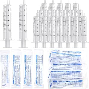 Geiserailie 100 Pcs 10 ml Plastic Syringe No Rubber Plunger Oral ...
