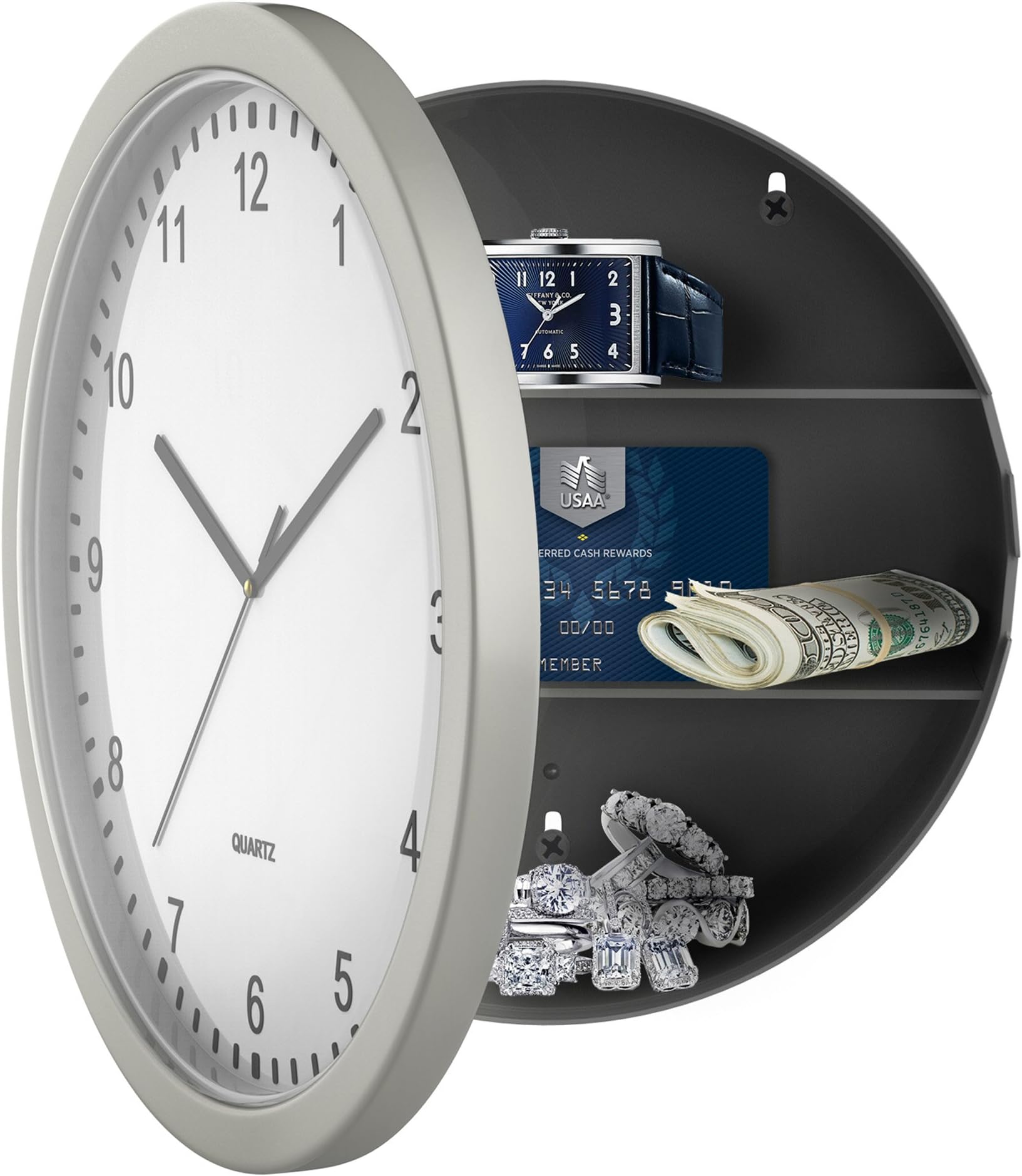 Amazon.com: Clock Safe:10-Inch Battery-Operated Analog Clock with ...
