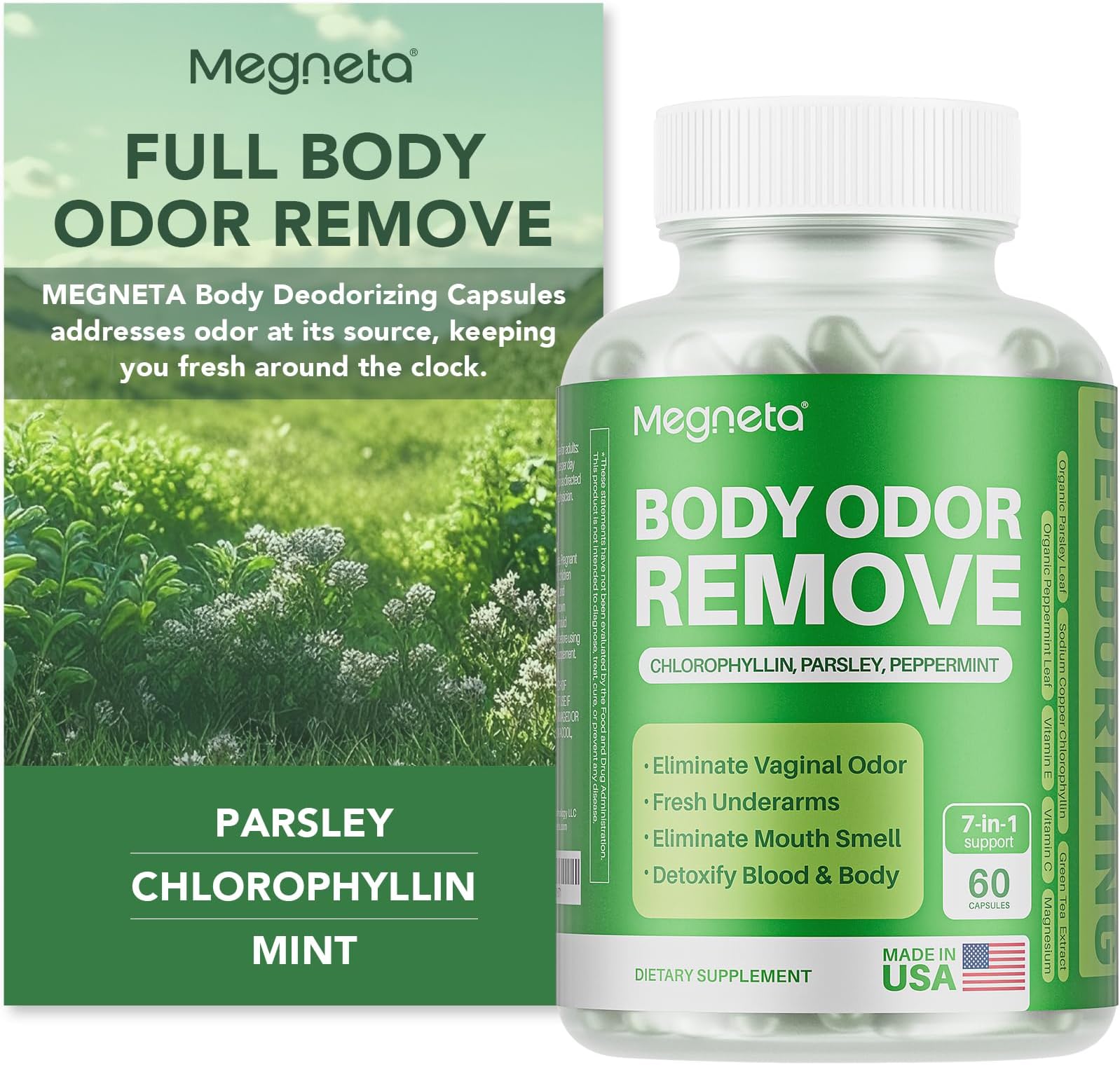 Amazon.com : Body Deodorizing Supplement, Natural Internal Odor Control ...