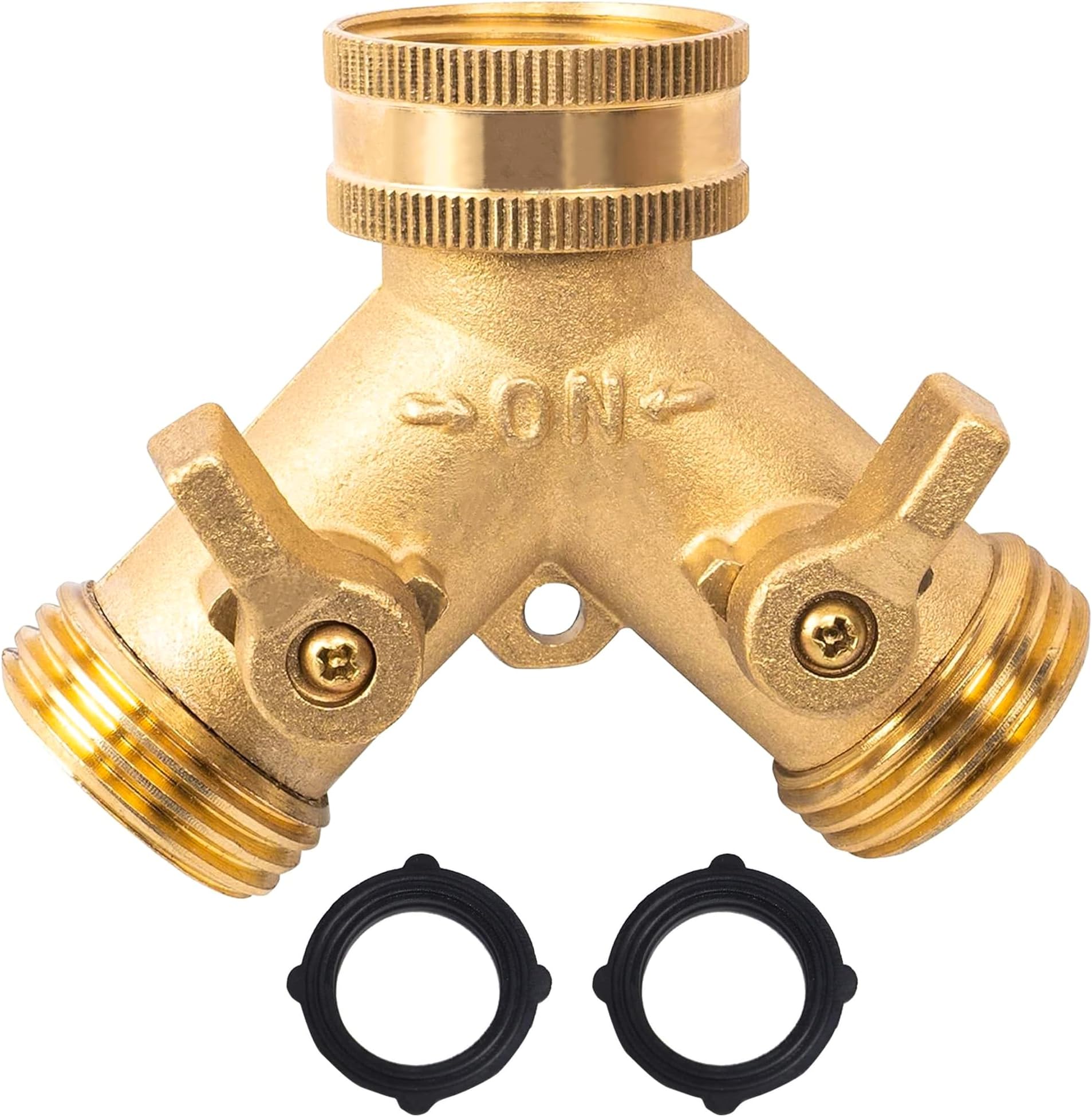 Amazon.com: 2 Pack Hose Splitter, 2 Way Heavy Duty Brass Garden Hose ...