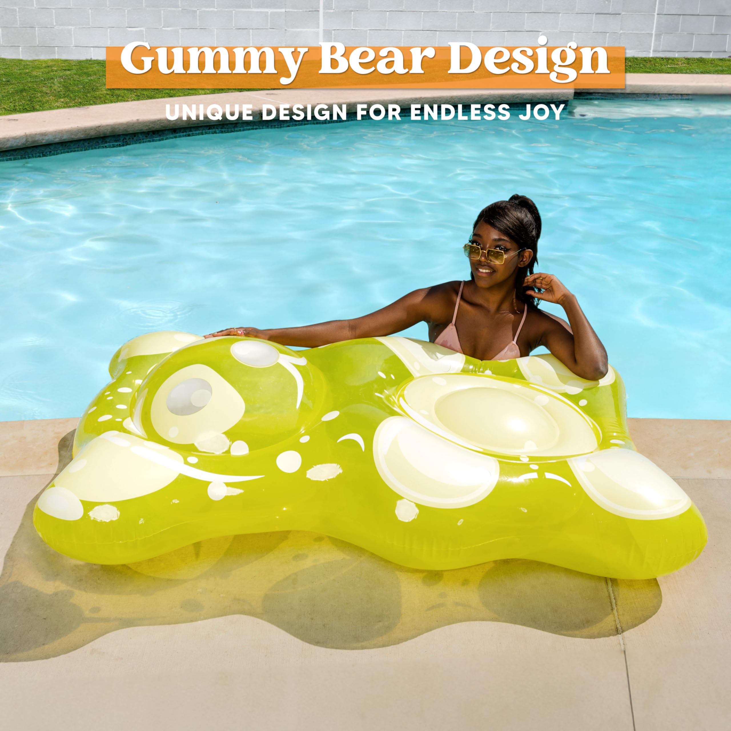 Snapklik.com : SLOOSH 60" Inflatable Gummy Bear Pool Floats - Fun ...
