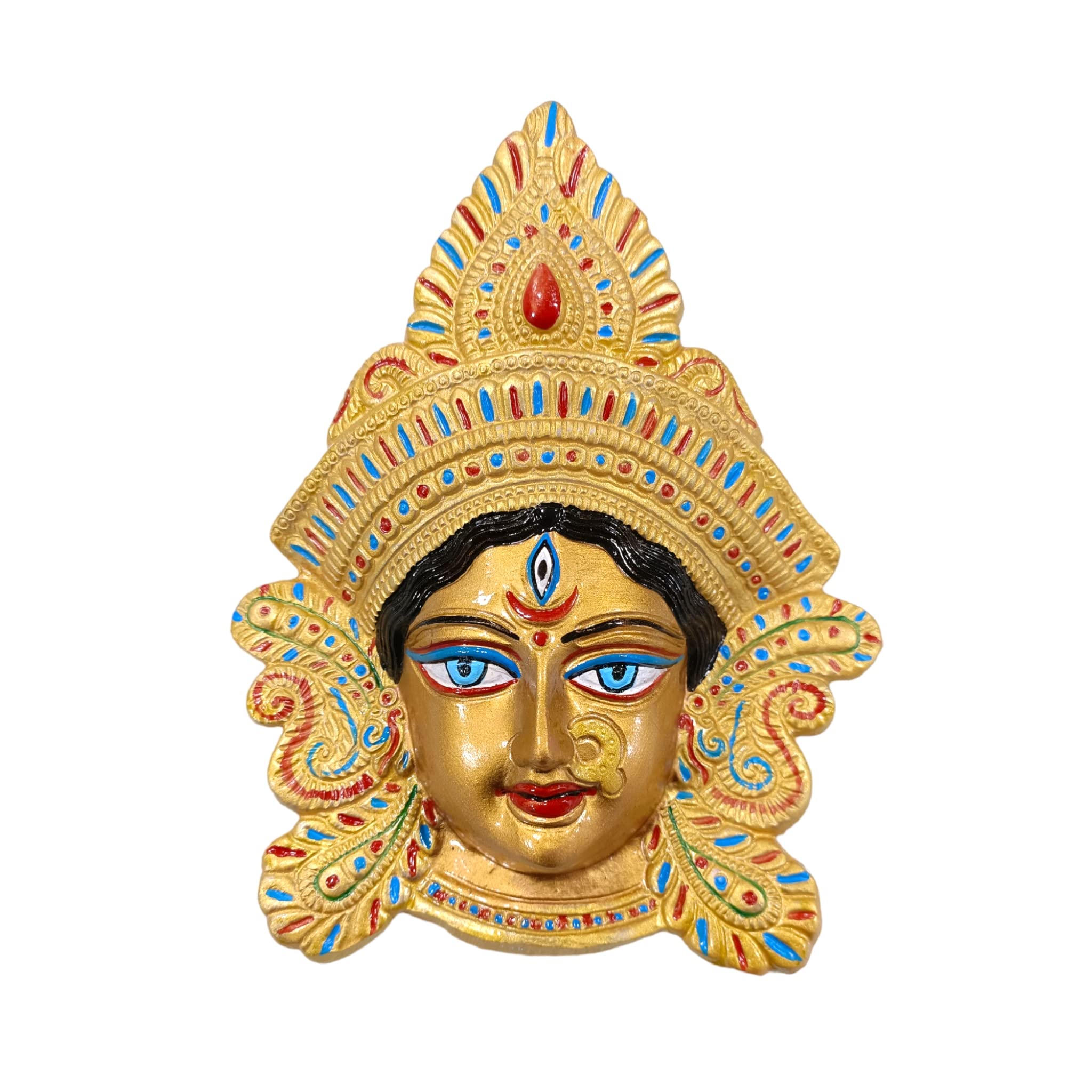 Buy DEV SAMAGRI Goddess Durga Face | Metal Wall Hanging Sculpture Hindu ...