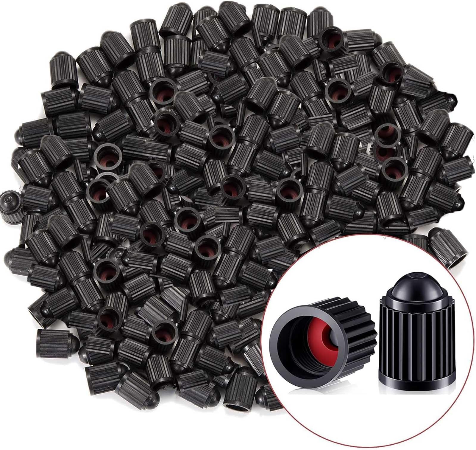 Amazon.com: 1000 Pcs Tire Valve Stem Caps Z-oneMart Plastic Black Tire ...