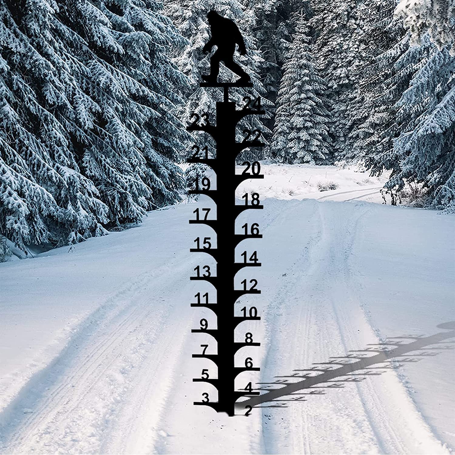 Winter Yard Decoration 24-Inch Metal Snow Gauge With Snowman Design ...