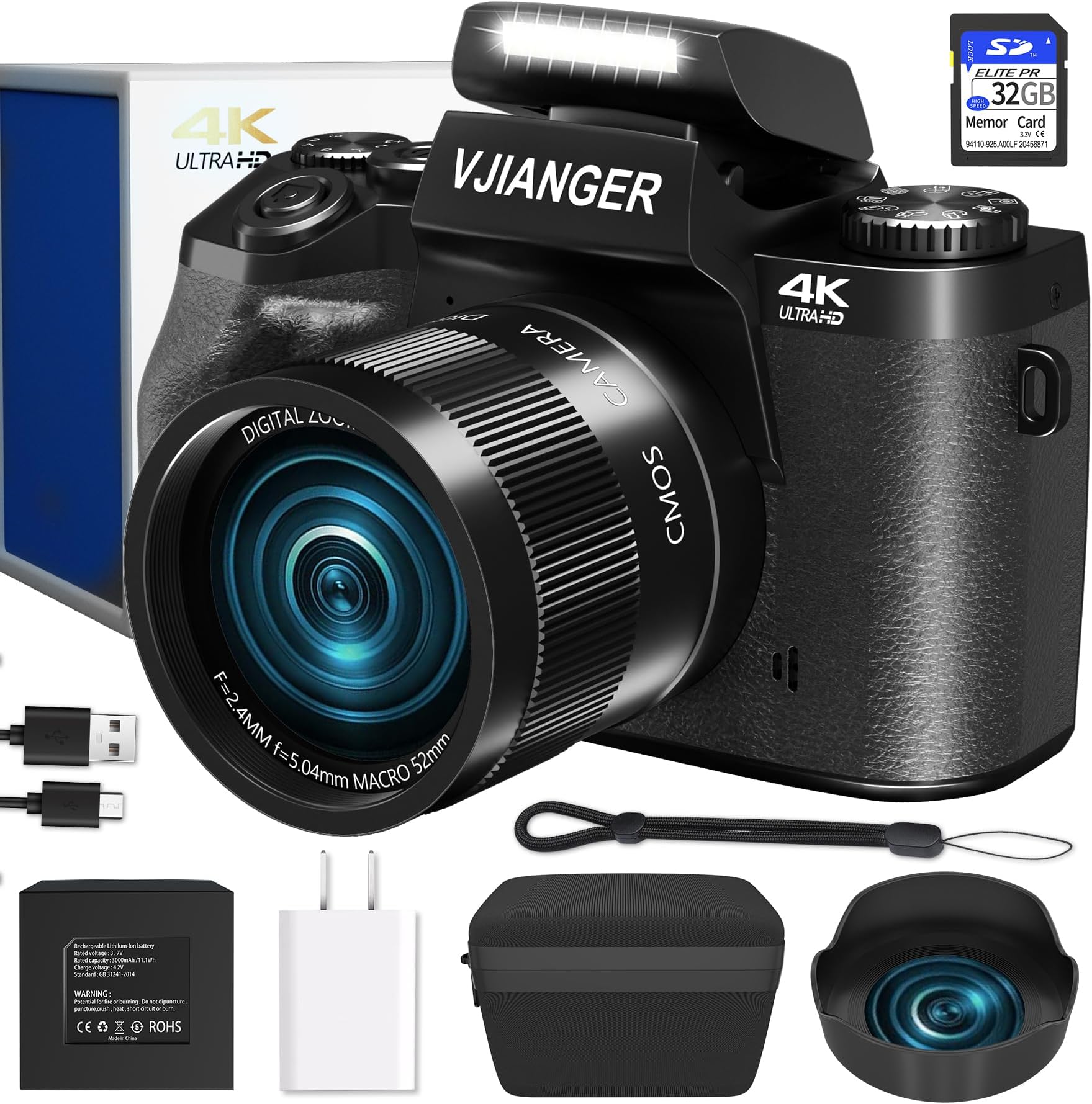 Amazon.com : 2024 Upgrade 4K Digital Camera for Photography with 32GB ...