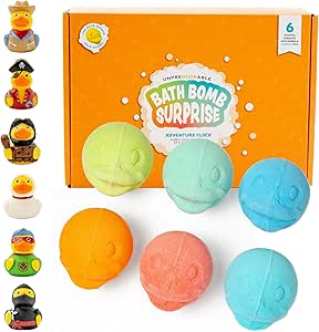 Amazon.com: Duck Shaped Bath Bombs with Surprise Rubber Duck Inside, Unpreduckable Bath Bomb ...
