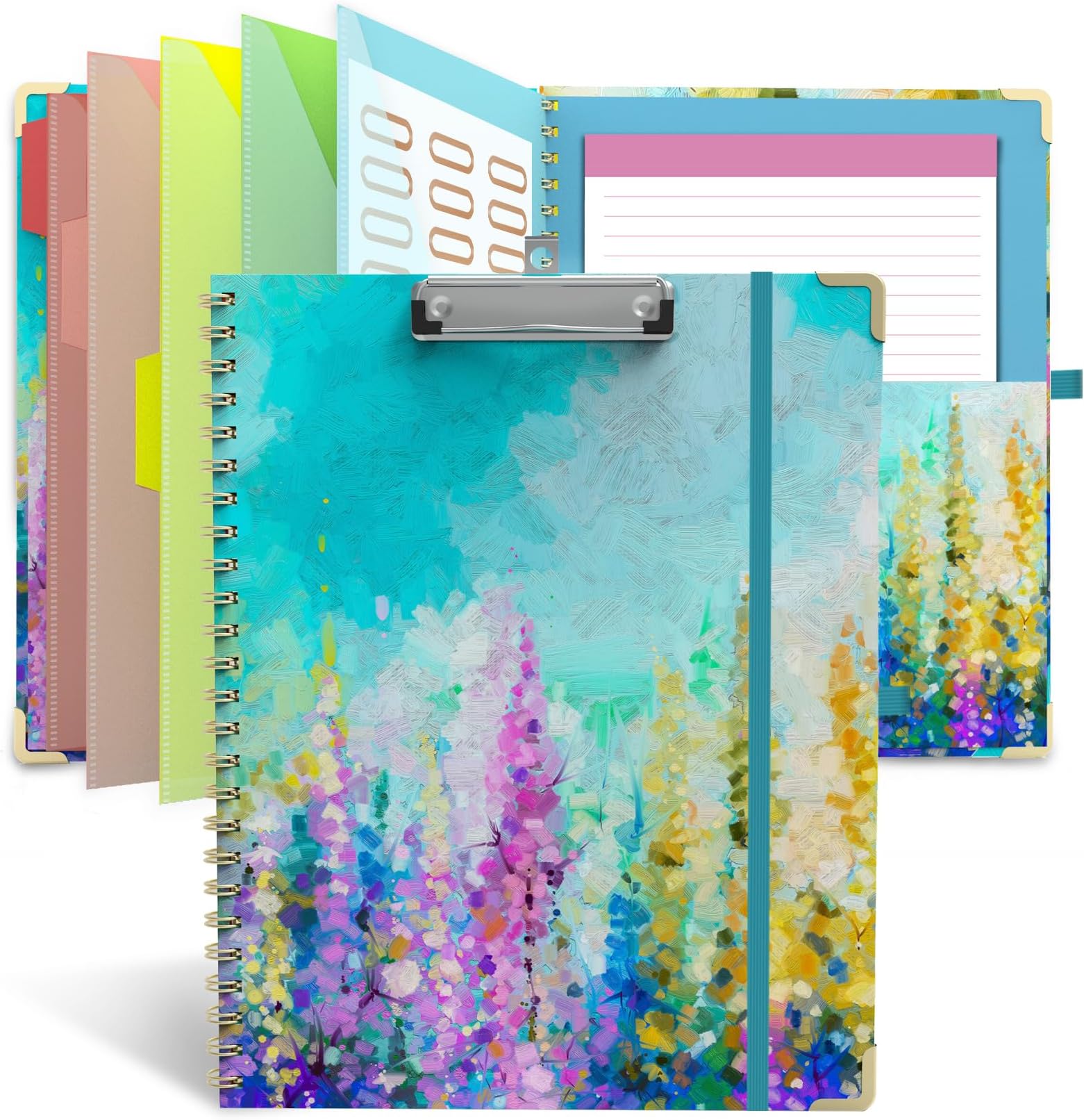 Amazon.com : Spiral Clipboard Folio with Refillable Lined Notepad for ...