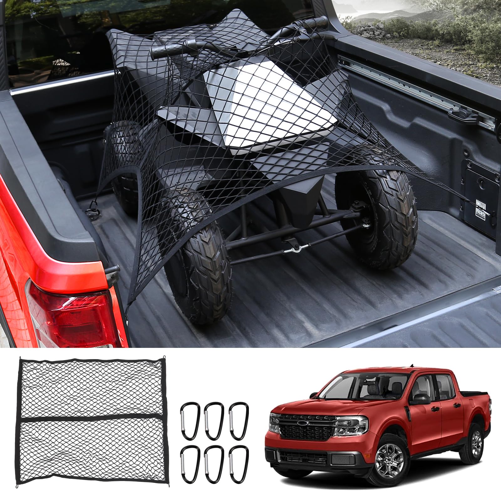 Amazon.com: Mabett Truck Bed Cargo Fixed Net Highly Elastic for Ford ...