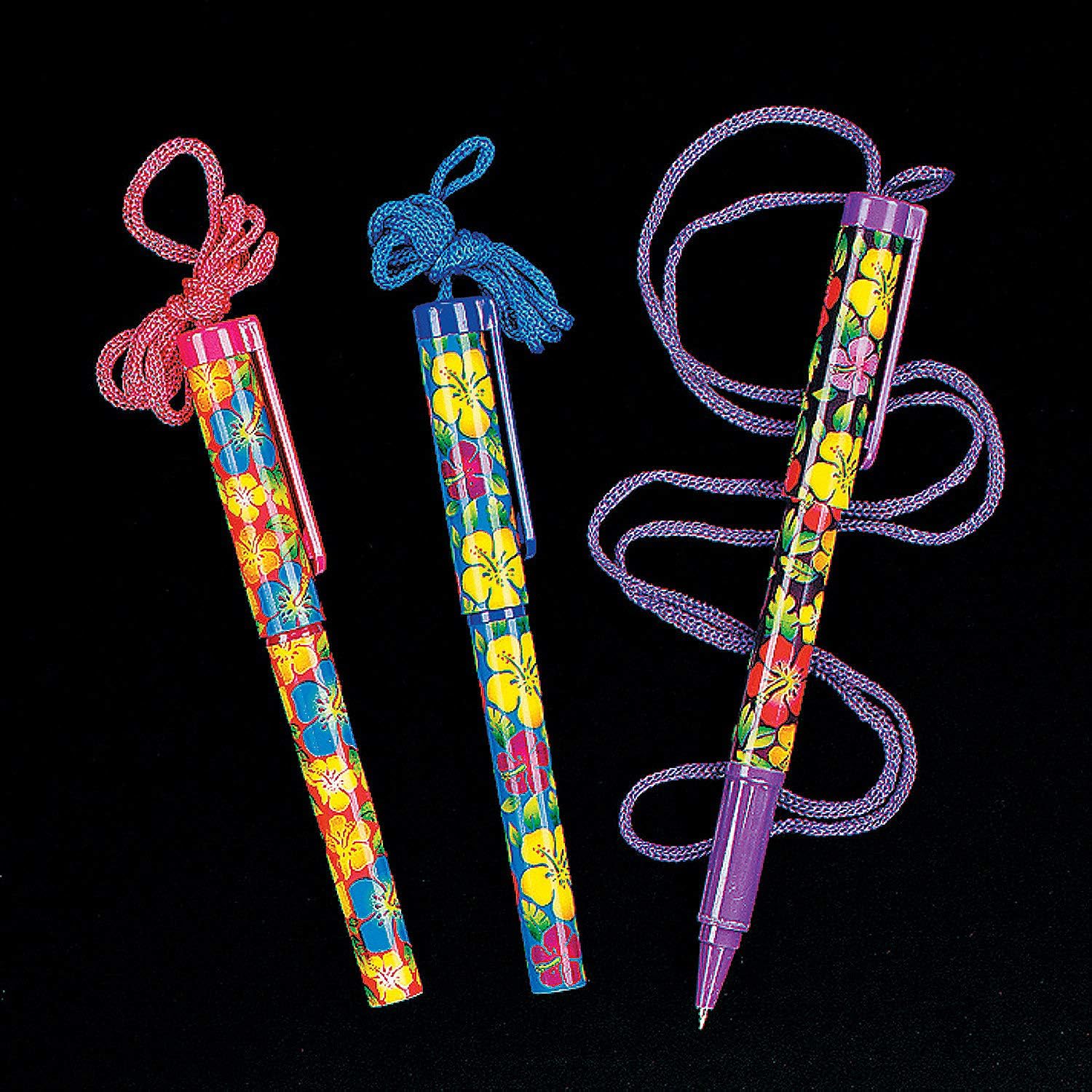 Amazon.com: Fun Express - Bright Hibiscus Pen On A Rope Plastic (12 ...