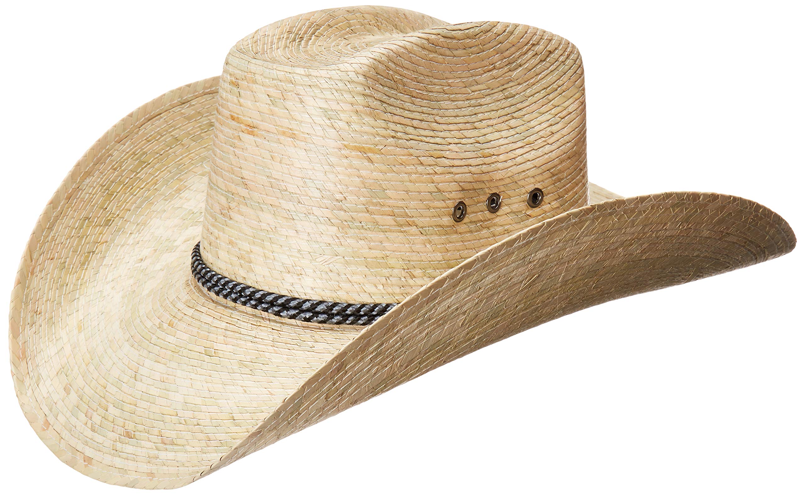 Buy MEXIMART 8 Second Cowboy Hat Mexican Palm Leaf Light Tan Straw Wide ...