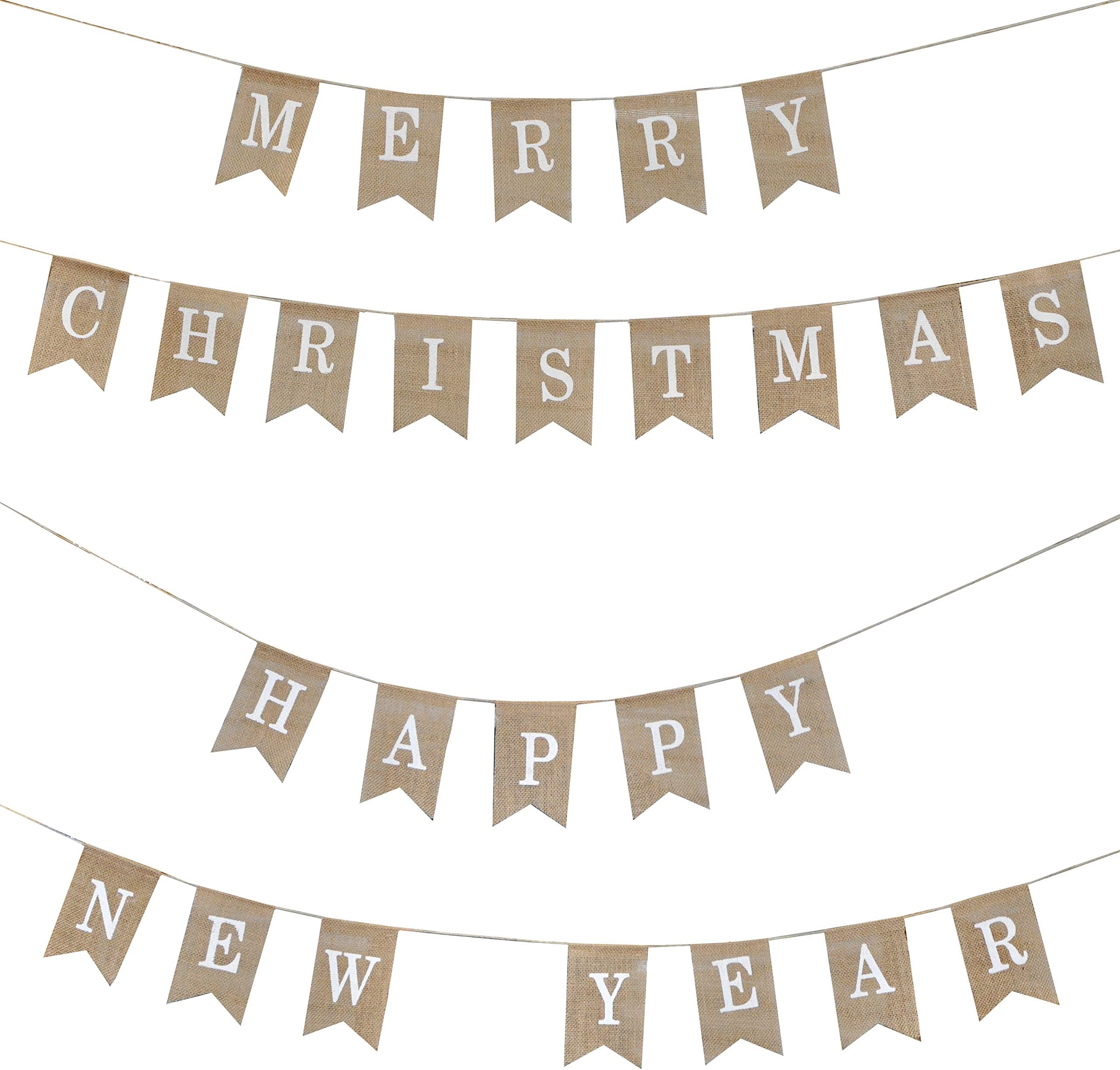 Amazon.com: Vintage Christmas Decor - Vintage Merry Christmas Banner ...