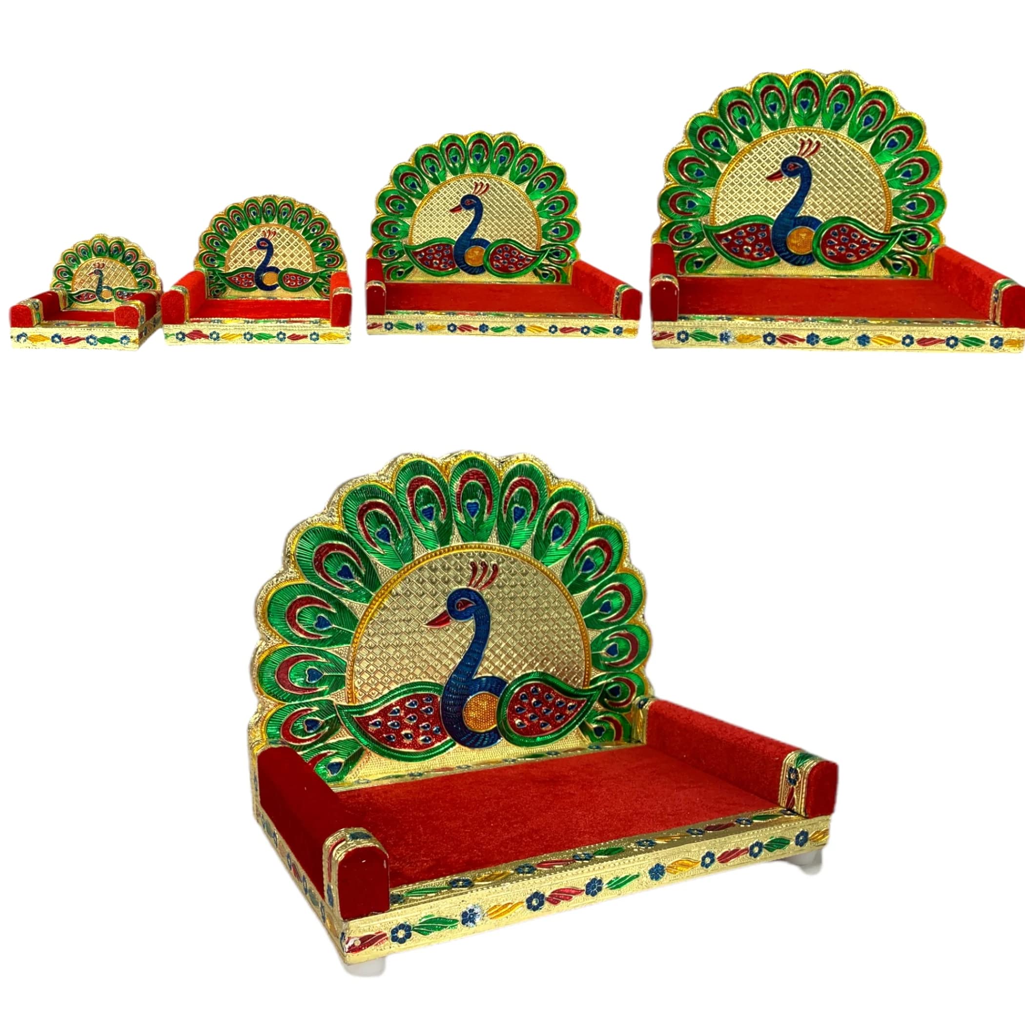 Buy LOVENSPIRE Peacock Wooden Laddu Gopal Sinhasan for Pooja Mandir ...