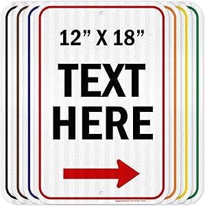 Custom Directional Right Arrow Sign, Custom Arrow Sign, 12x18 Vertical ...