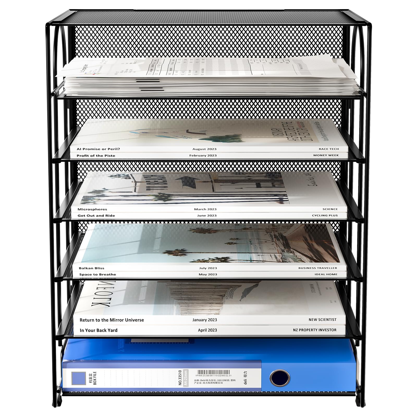 EasyPAG 6 Tier Desktop A4 Mesh in Tray Office Desk File Holder Paper ...