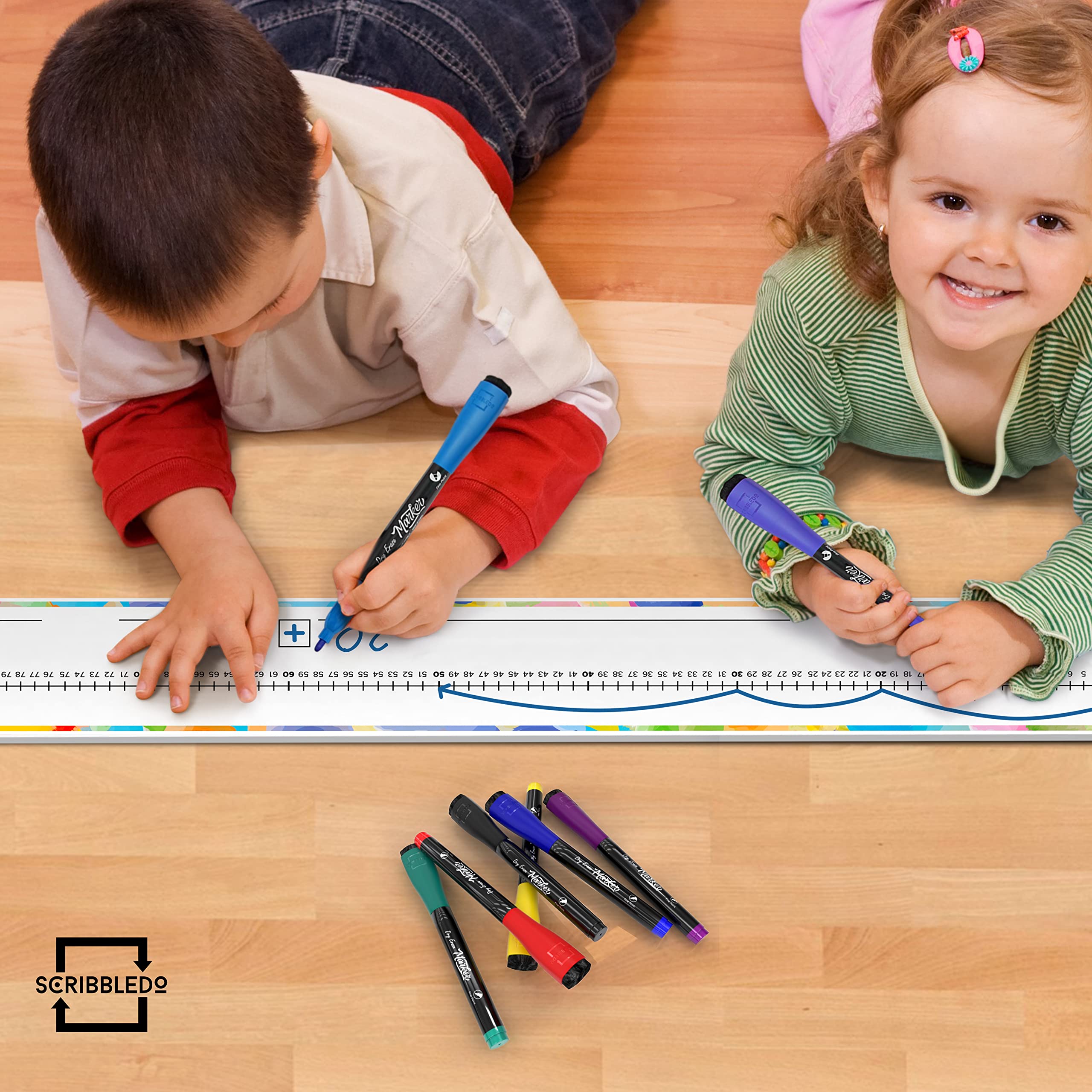 Reusable Math Board Dry Erase Number Line Board - Double Sided 0-100 ...