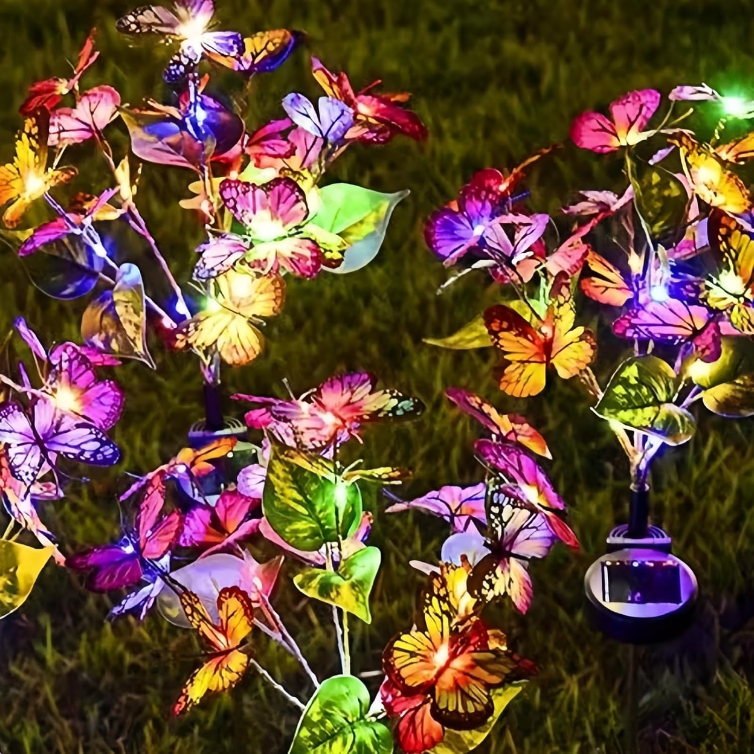 Solar Swaying in Wind Butterfly Lights, 2 Pack Waterproof Decorative ...